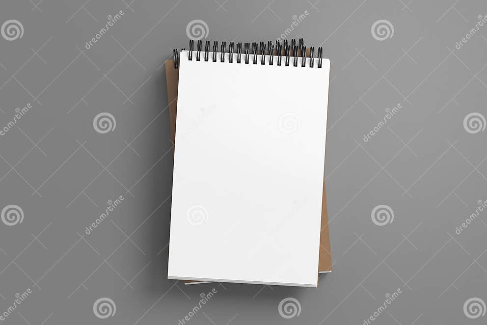 Notebook Mockup. Two Notebooks in a Stack Stock Illustration ...