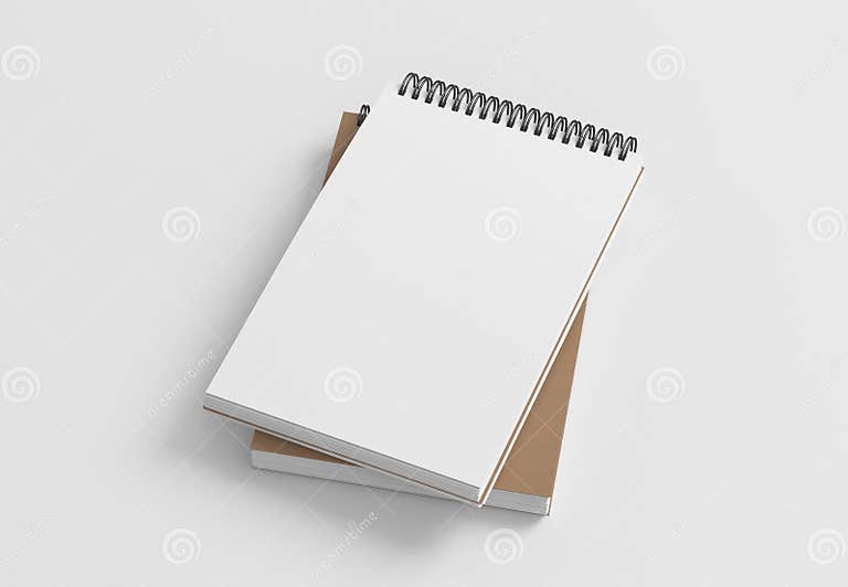 Notebook Mockup. Two Notebooks in a Stack Stock Illustration ...