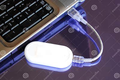 Notebook with Modem Usb 3G Key Stock Photo - Image of business, black ...