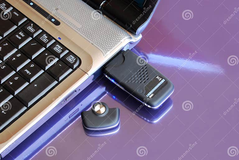 Notebook with Modem Usb 3G Key Stock Photo - Image of gigabyte ...