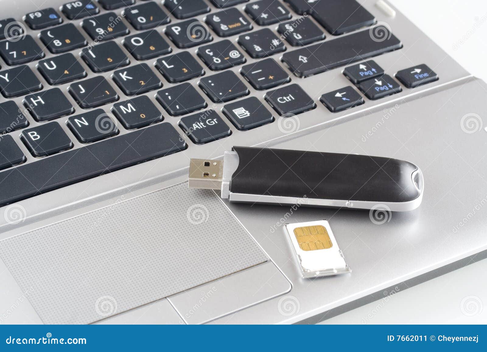Notebook with modem usb stock image. Image of notebook - 7662011