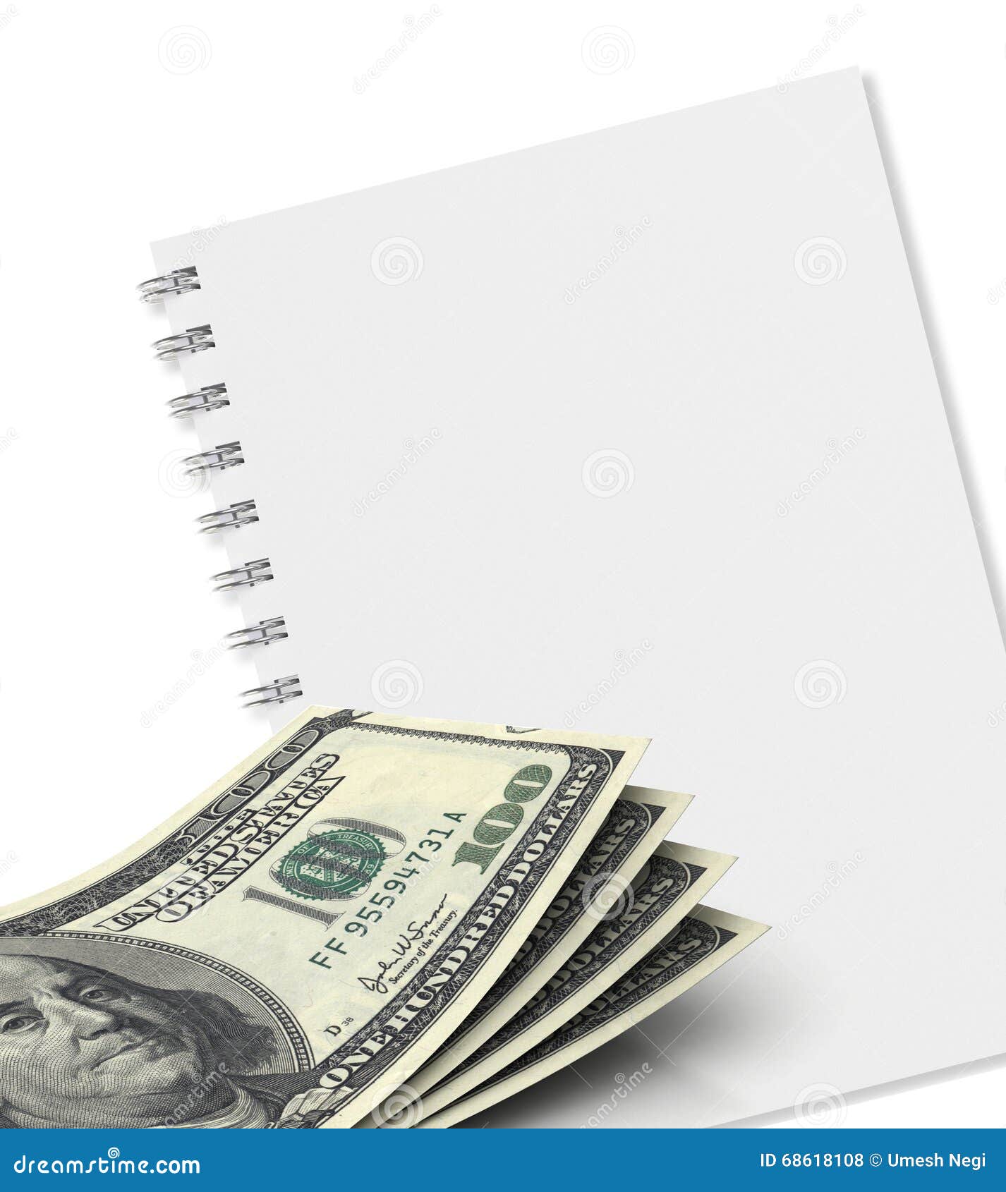 Notebook and money stock photo. Image of concepts, finance - 68618108