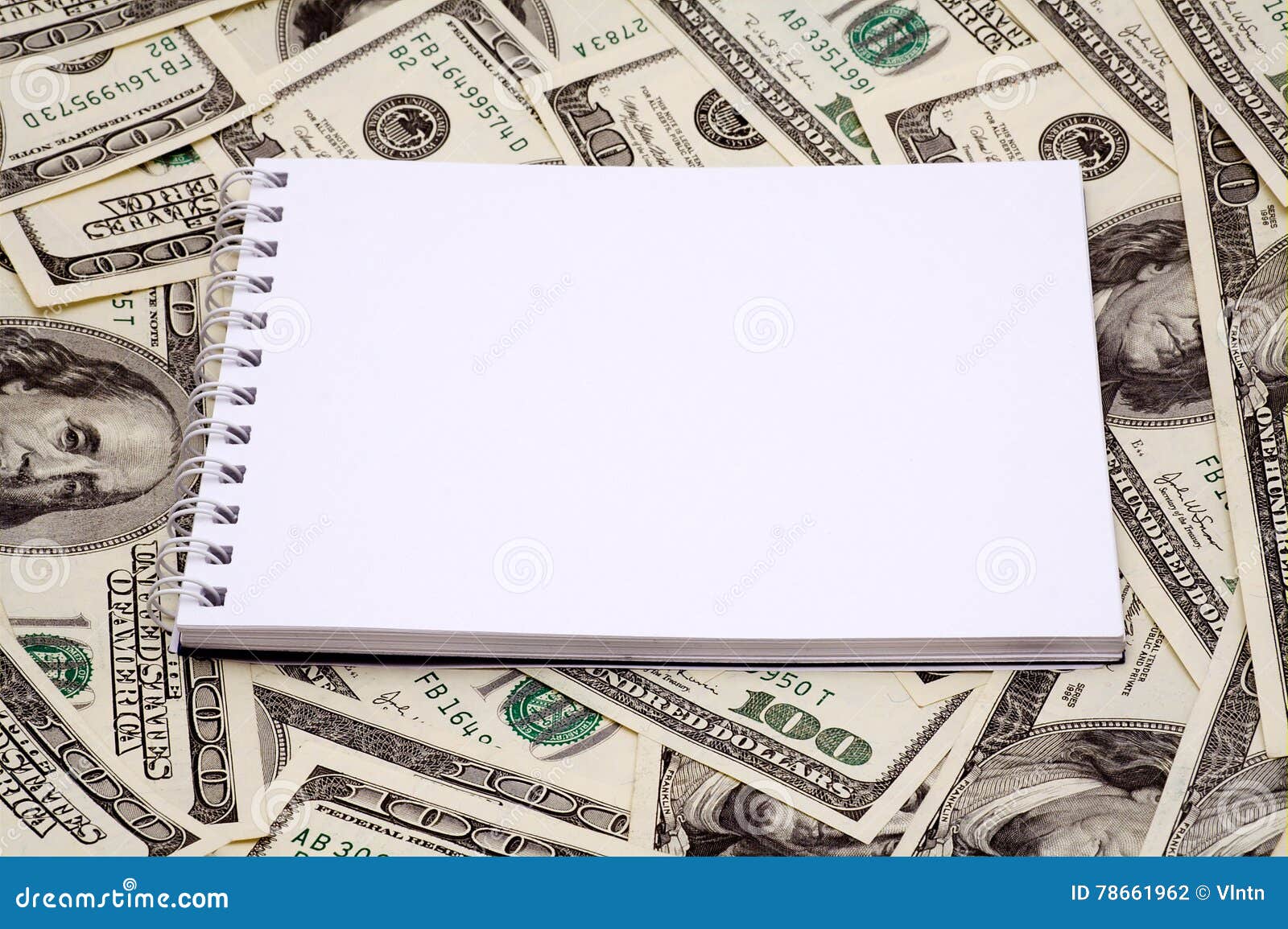 Notebook on money stock photo. Image of money, business - 78661962