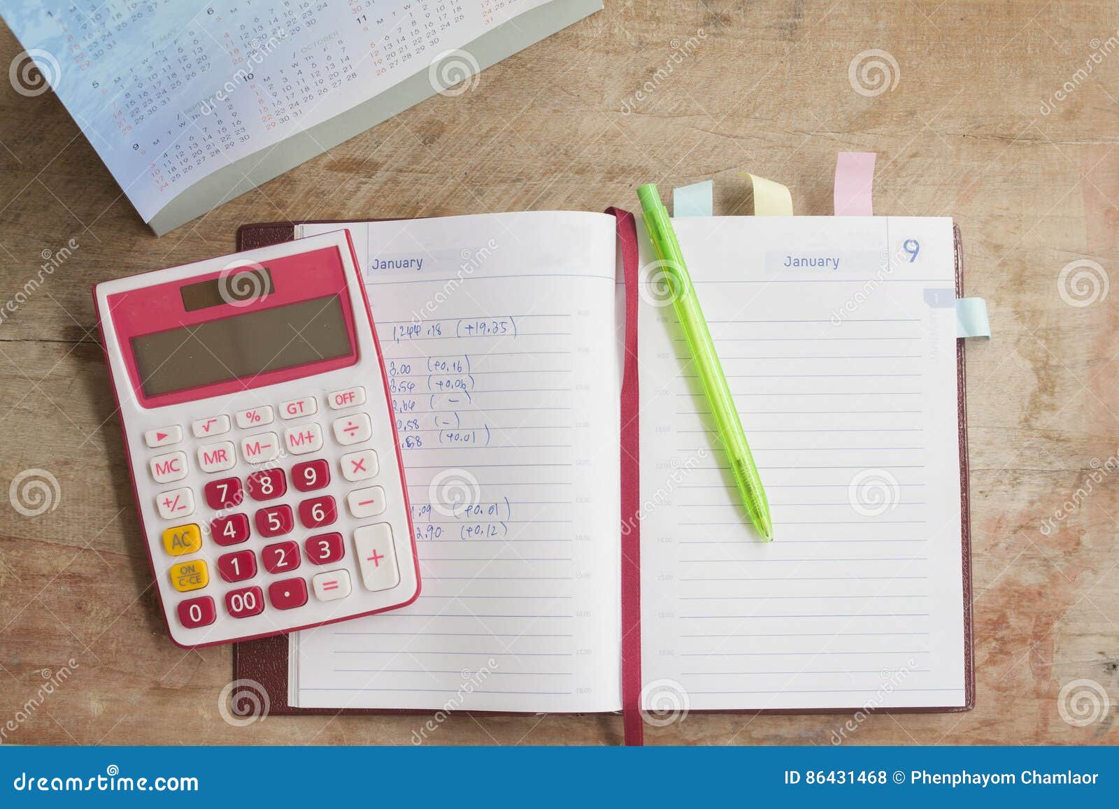 Notebook Monthly Planner Record for Financial Stock Photo - Image of ...