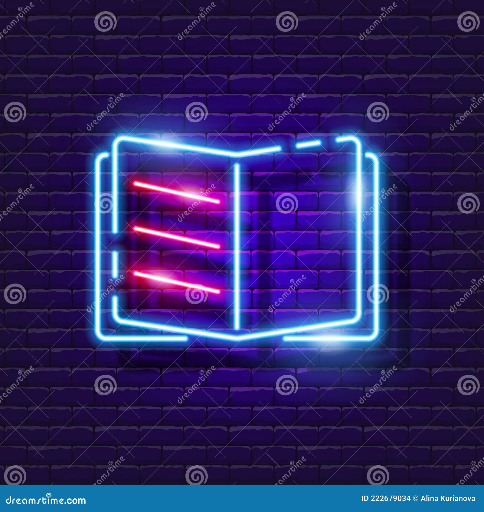 Notebook Neon Sign. Notepad with Text Glowing Icon. Vector Illustration ...