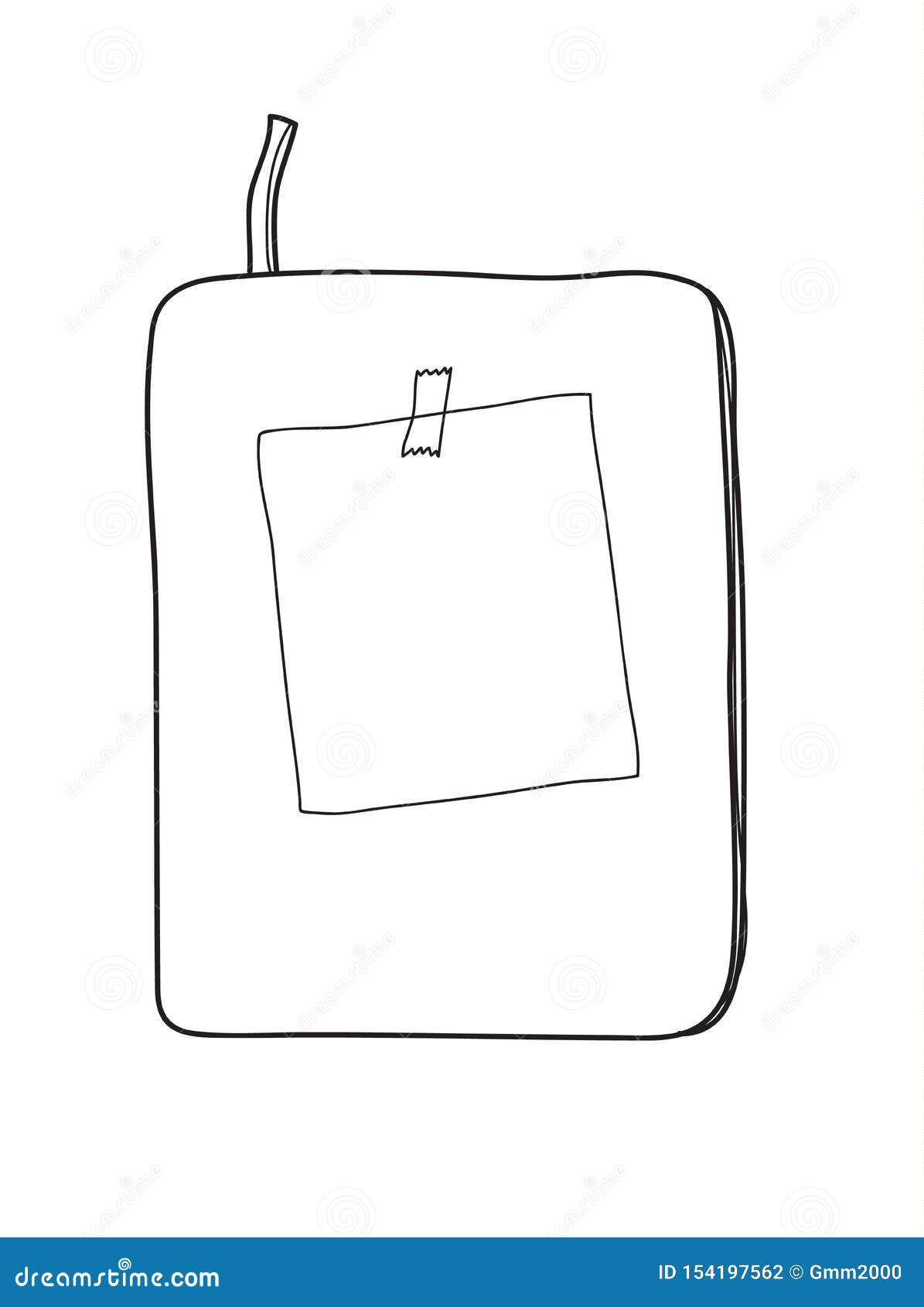 Notebook and Note Paper Hand Drawn Line Art Vector Cute Illustration ...