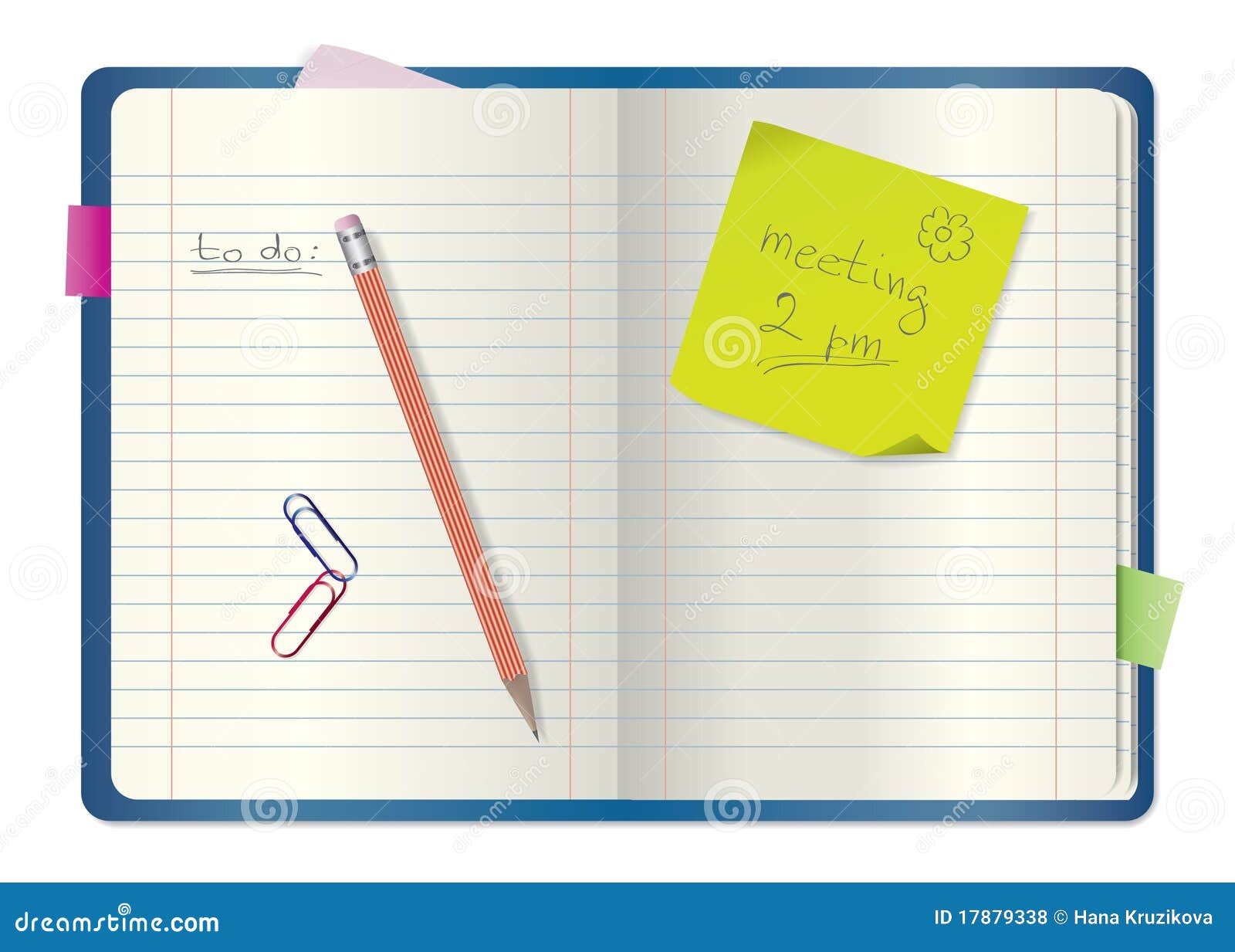 Notebook / Notepad with Pencil Stock Vector - Illustration of equipment ...