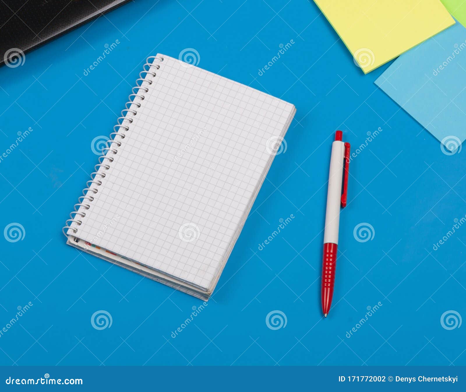 Notebook for Notes on a Desk Top View Stock Photo - Image of notepaper ...