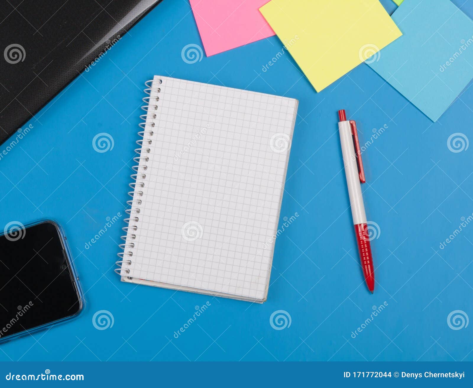 Notebook for Notes on a Desk Top View Stock Photo - Image of concept ...