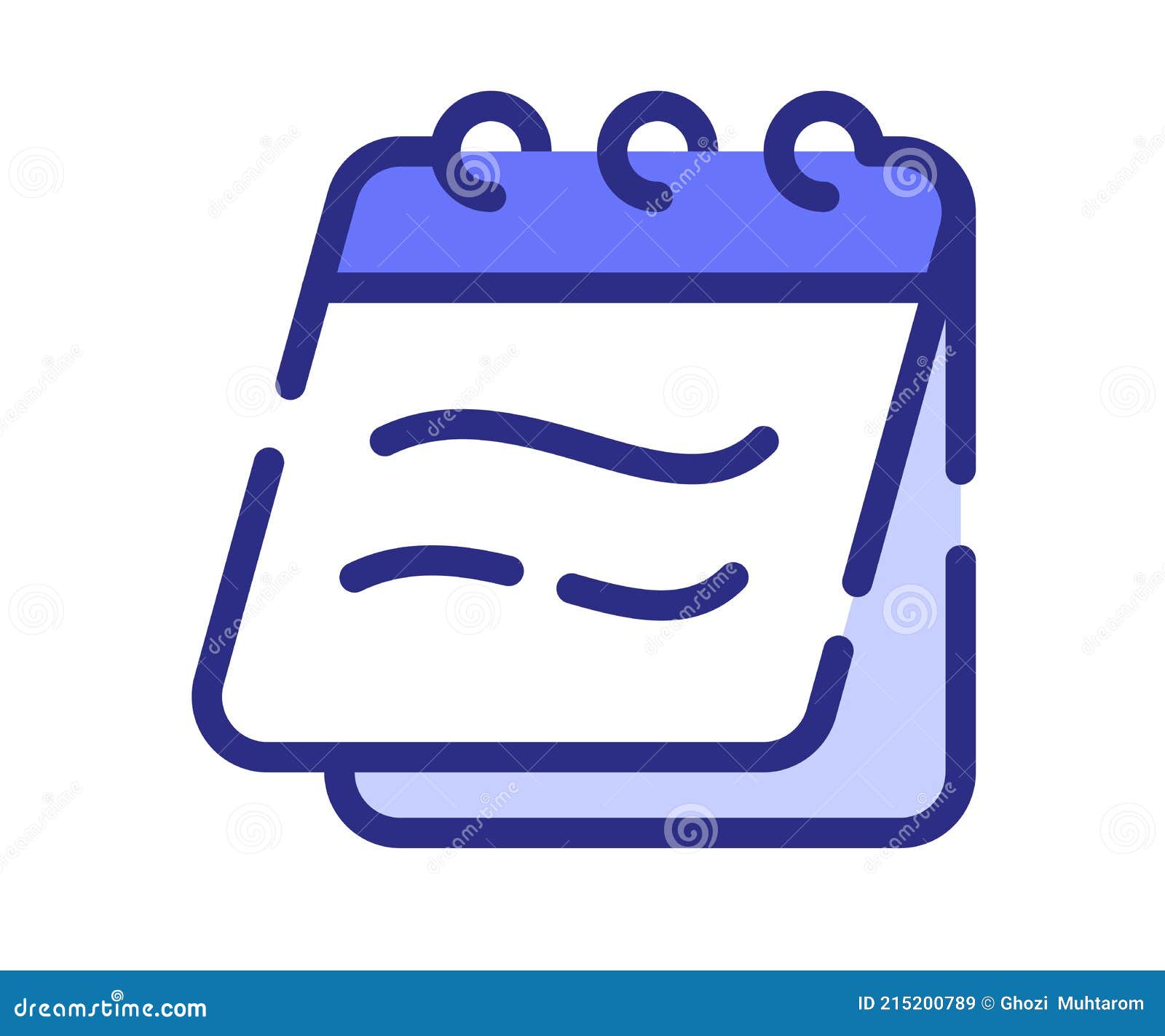 Notebook Notes Notepad Single Isolated Icon with Dash or Dashed Purple ...