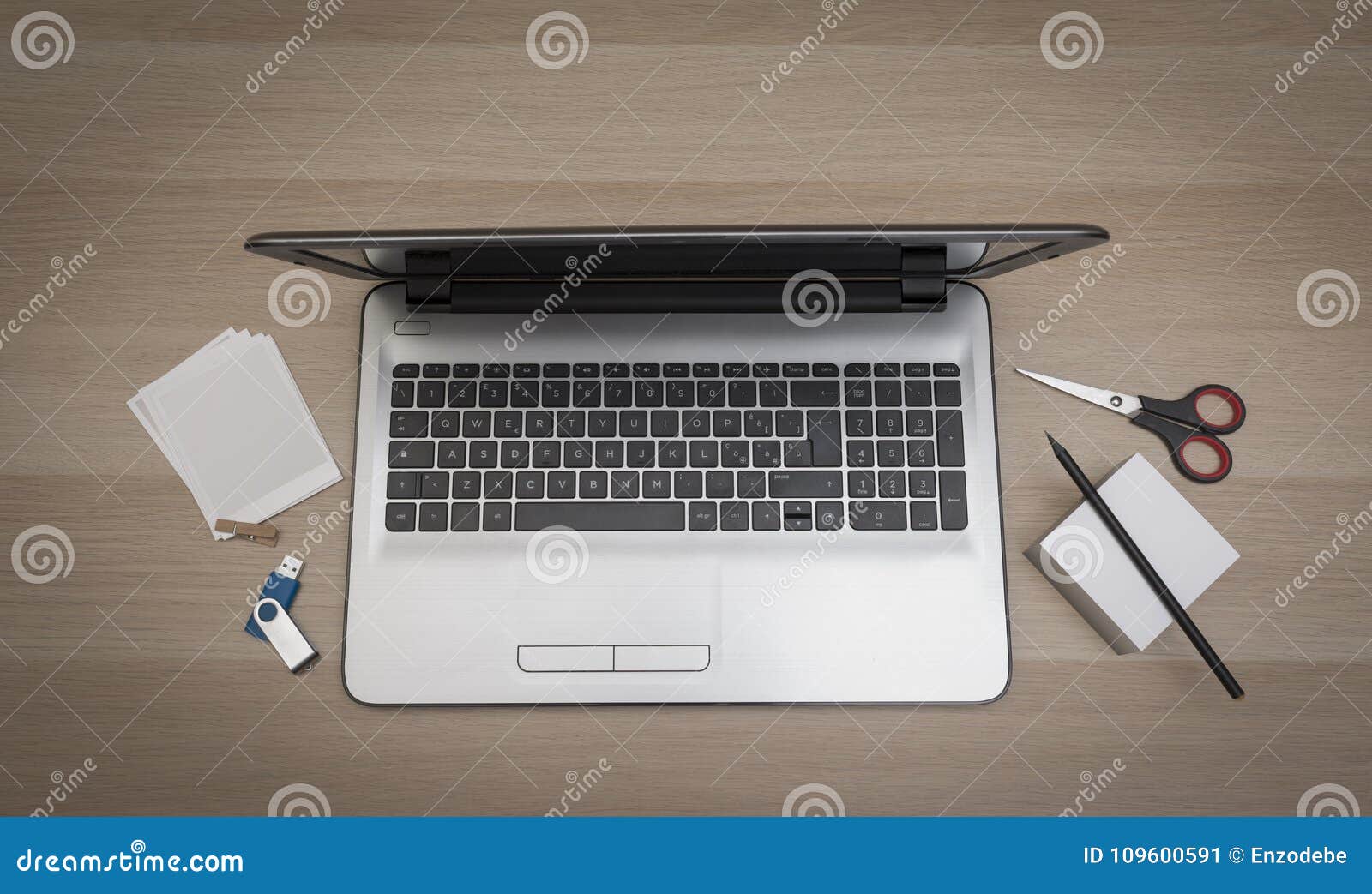 Notebook on office desk stock image. Image of notebook - 109600591
