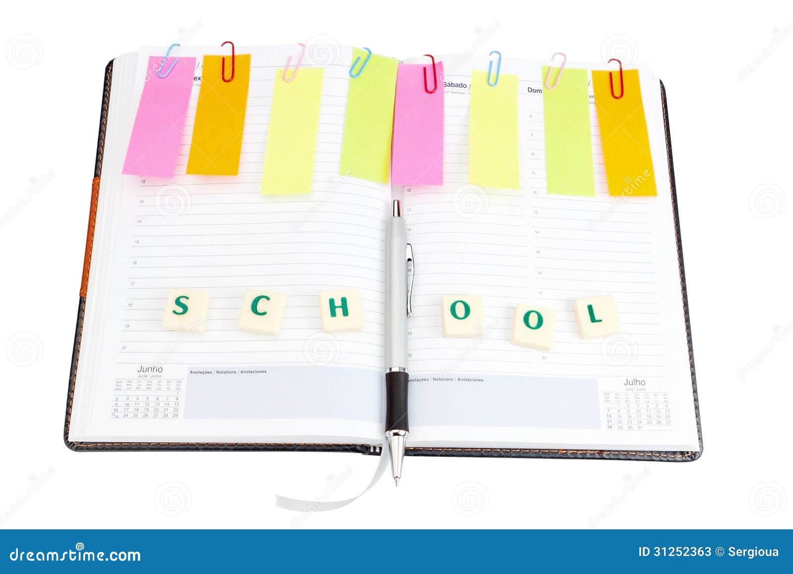 Notebook Office Organizer and Reminder Stickers . Stock Image - Image ...