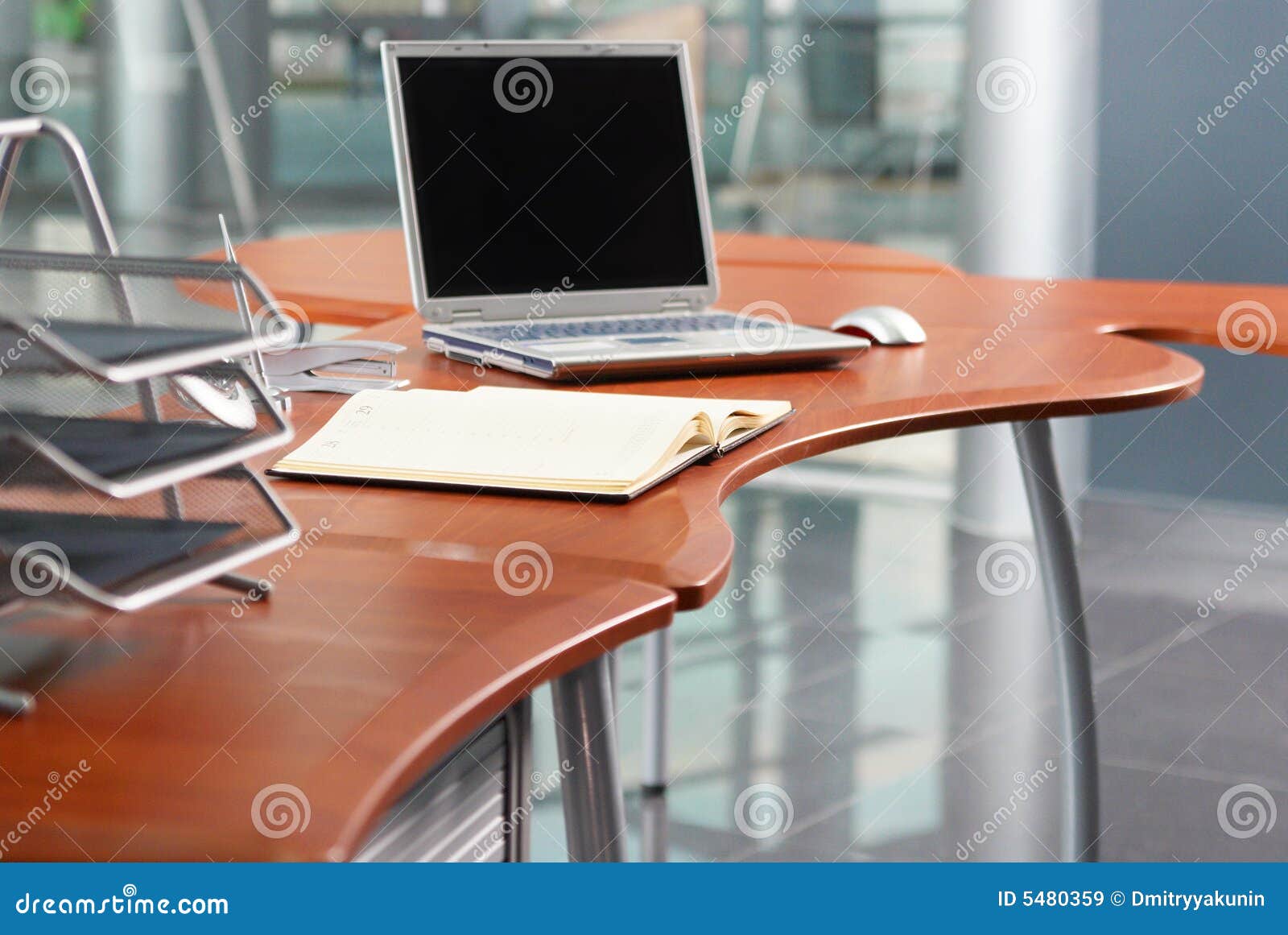 Notebook on office table stock image. Image of computers - 5480359