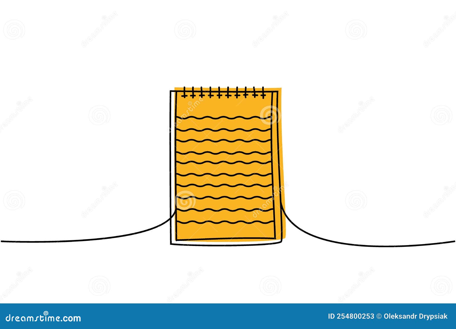 Notebook One Line Colored Continuous Drawing. Copybook Continuous One ...