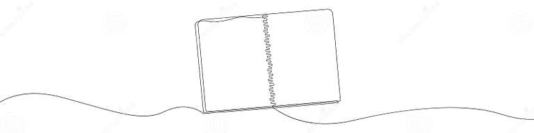 Notebook One Line Drawing Vector. Copybook Continuous Line Drawing ...