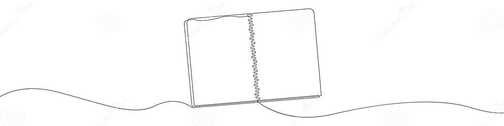 Notebook One Line Drawing Vector. Copybook Continuous Line Drawing ...