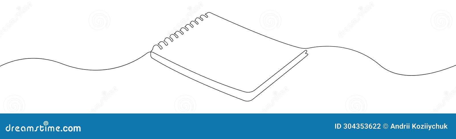 Notebook One Line Drawing Vector. Copybook Continuous Line Drawing ...