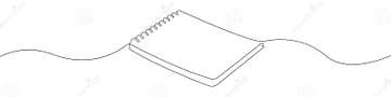 Notebook One Line Drawing Vector. Copybook Continuous Line Drawing ...