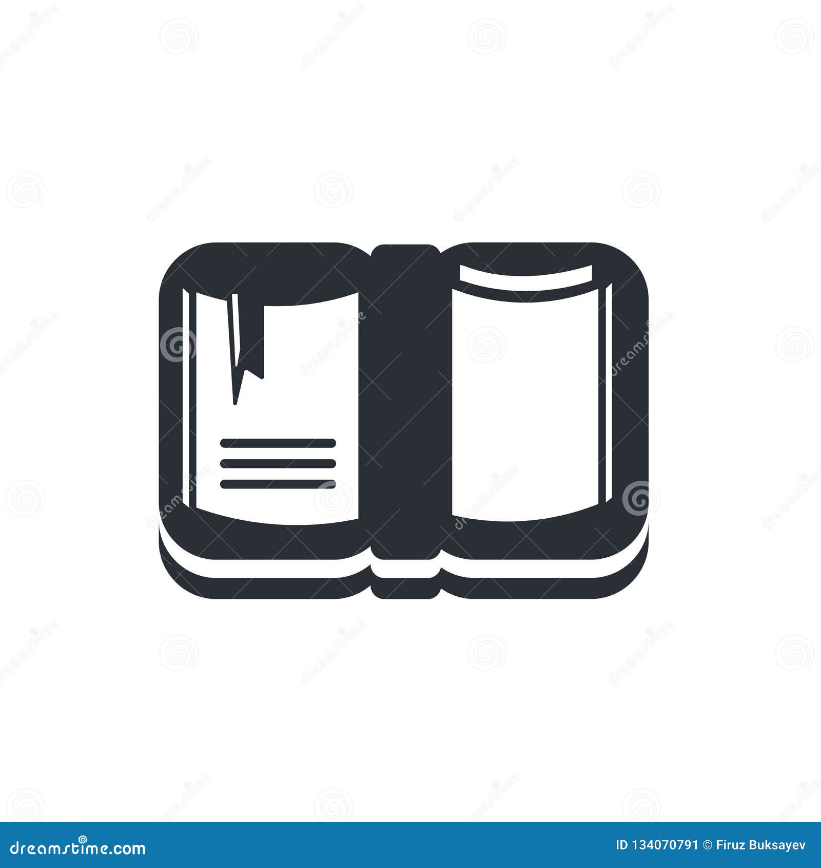 Notebook Open with Bookmark Icon Vector Sign and Symbol Isolated on ...