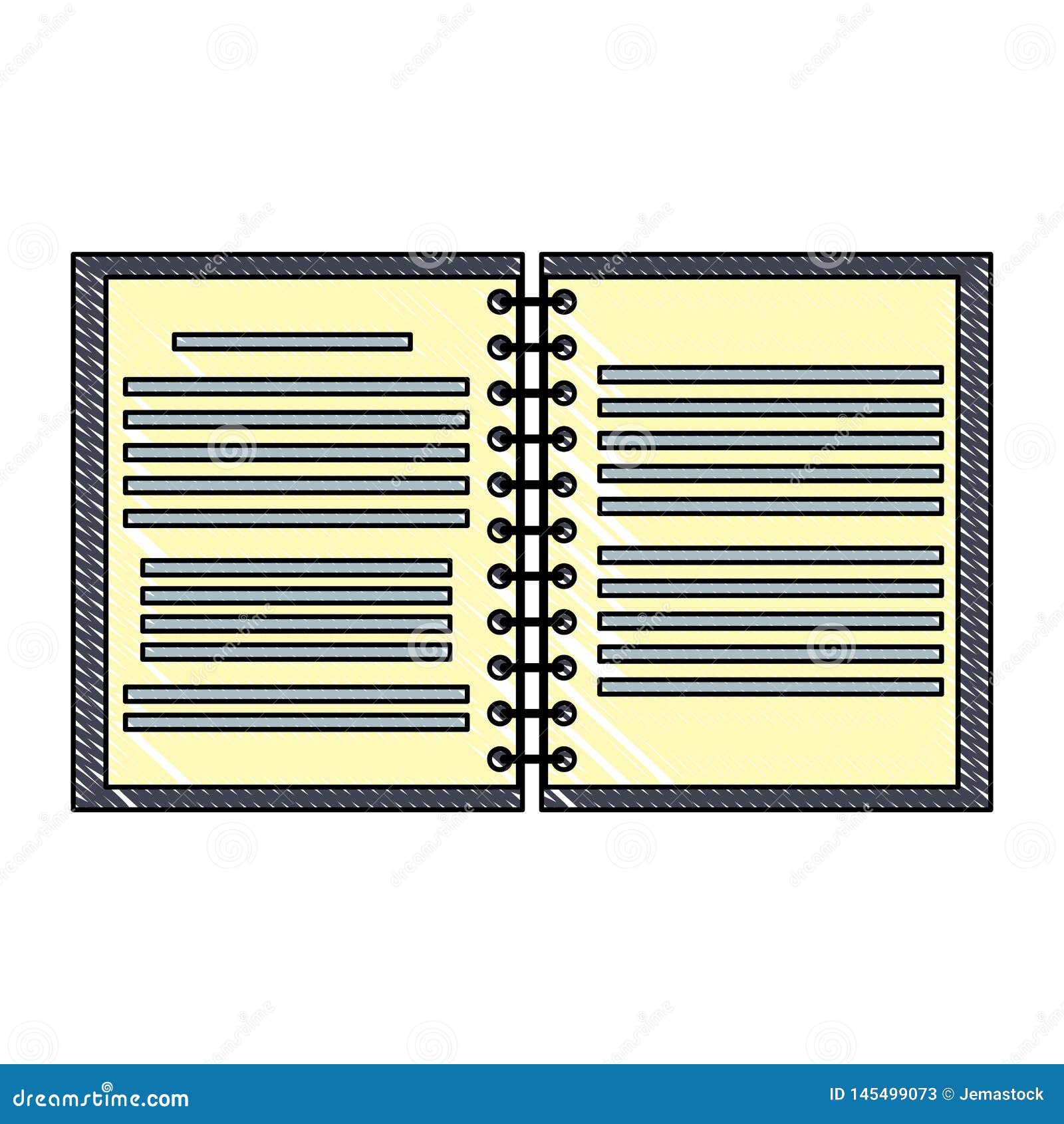 Notebook Open Isolated Scribble Stock Vector - Illustration of cover ...