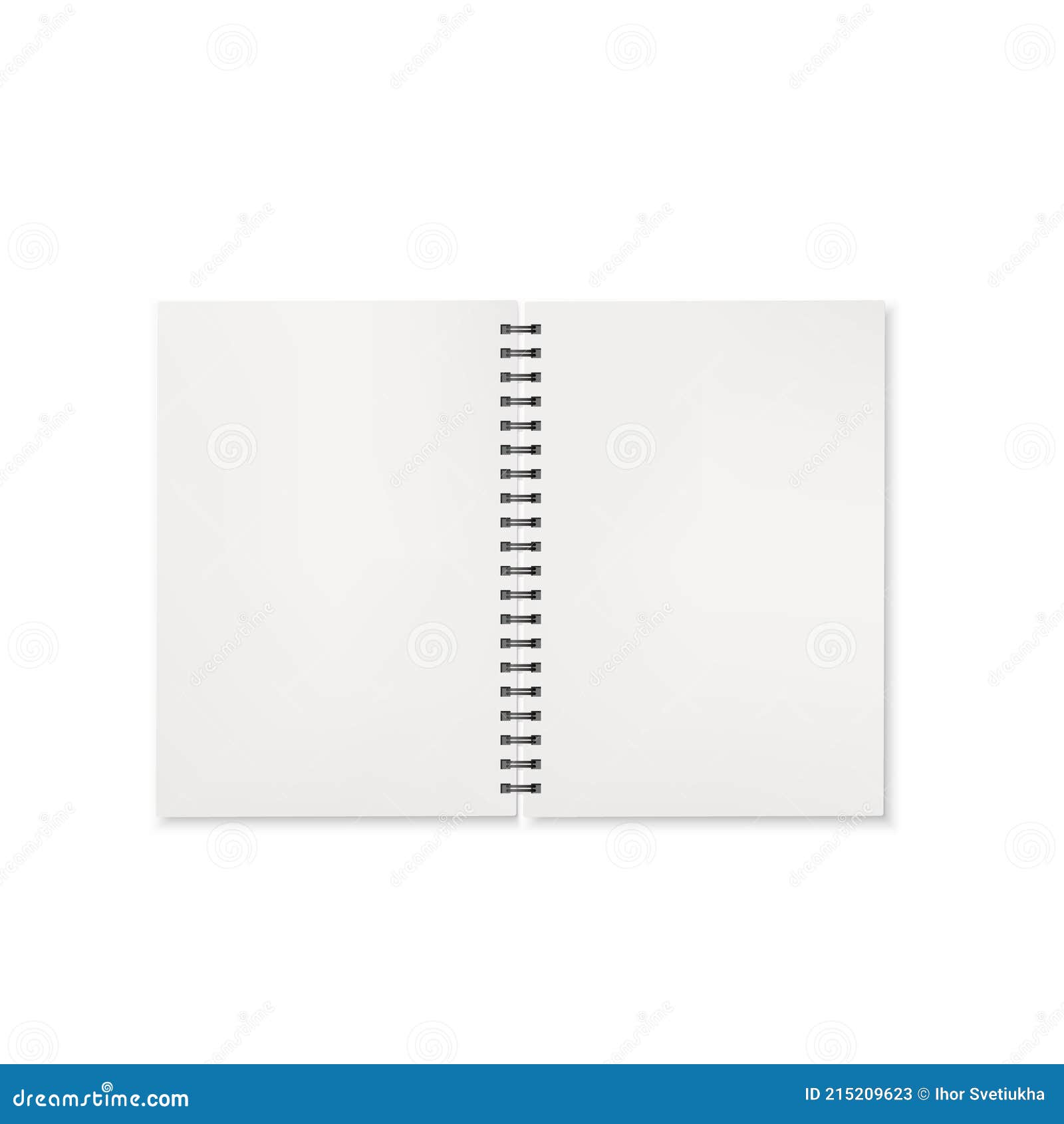 Notebook Open View. Template of Office Notepad with White Pages Stock ...