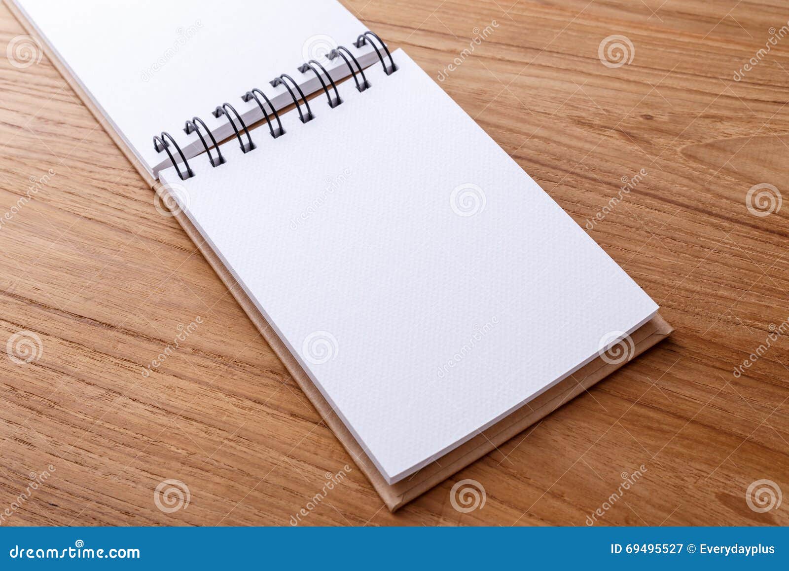 Notebook Open on Wood Table Stock Image - Image of business, wood: 69495527