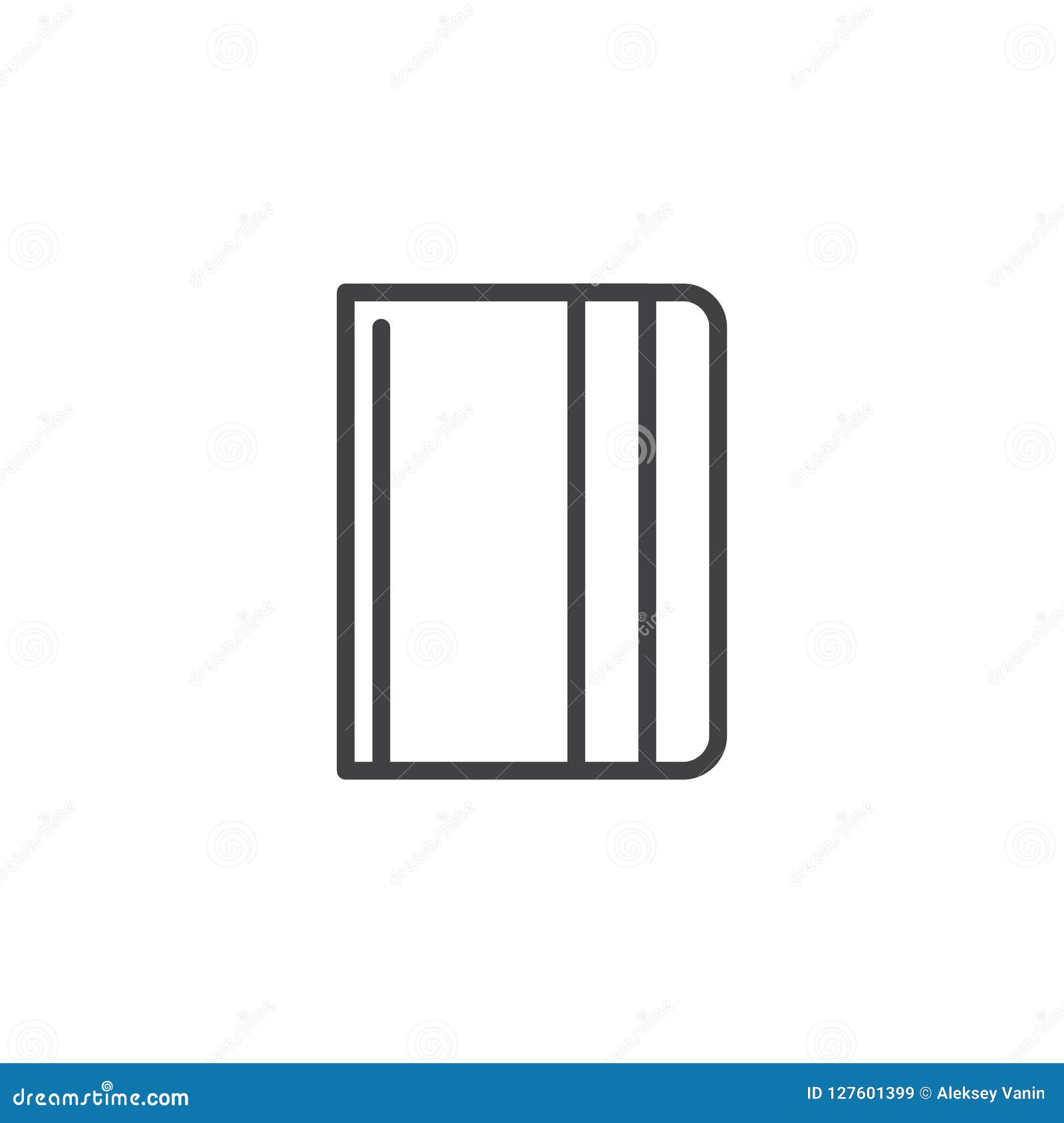 Notebook outline icon stock vector. Illustration of icon - 127601399