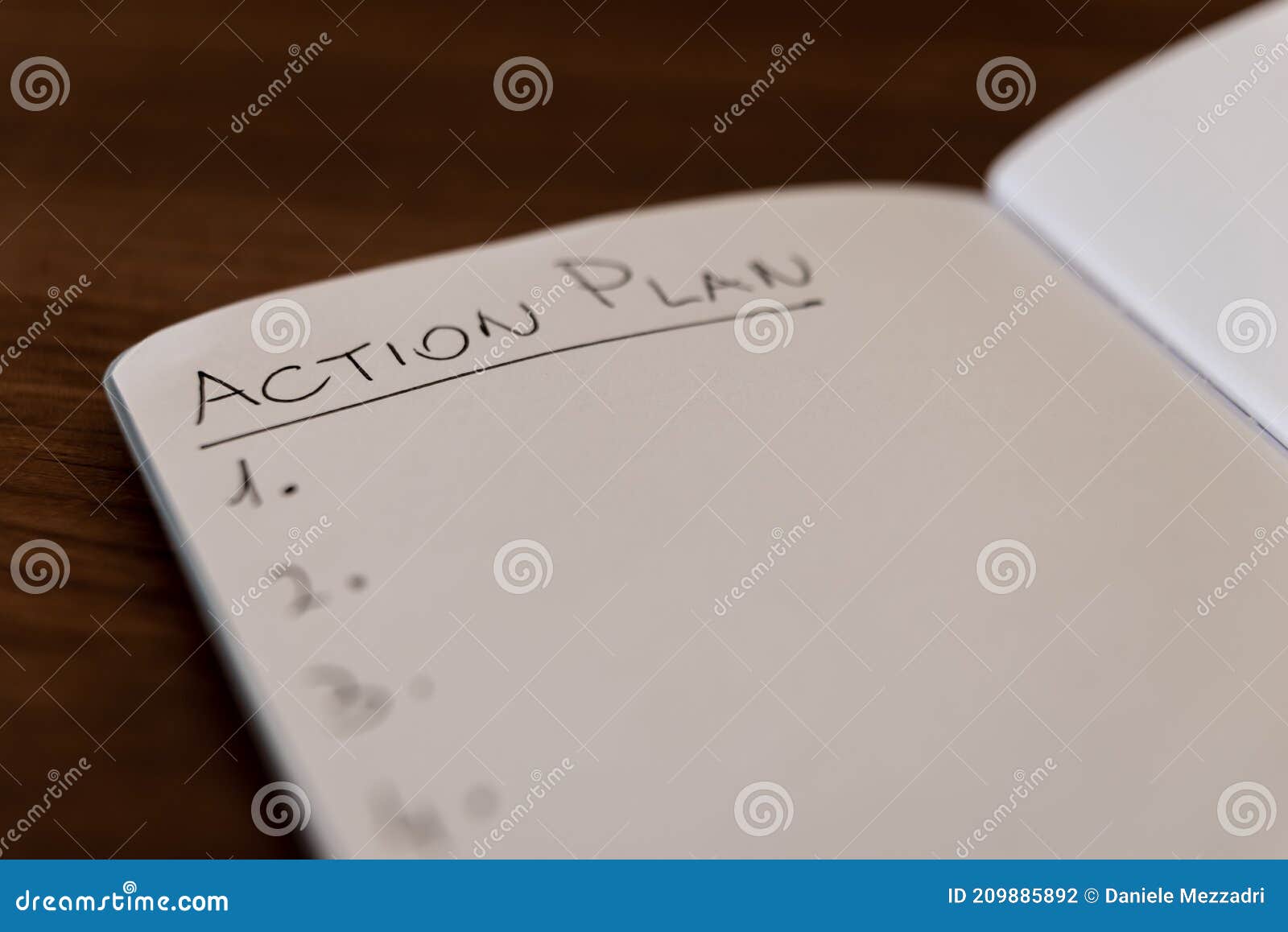 Notebook Page Marked `Action Plan` Stock Photo - Image of white ...