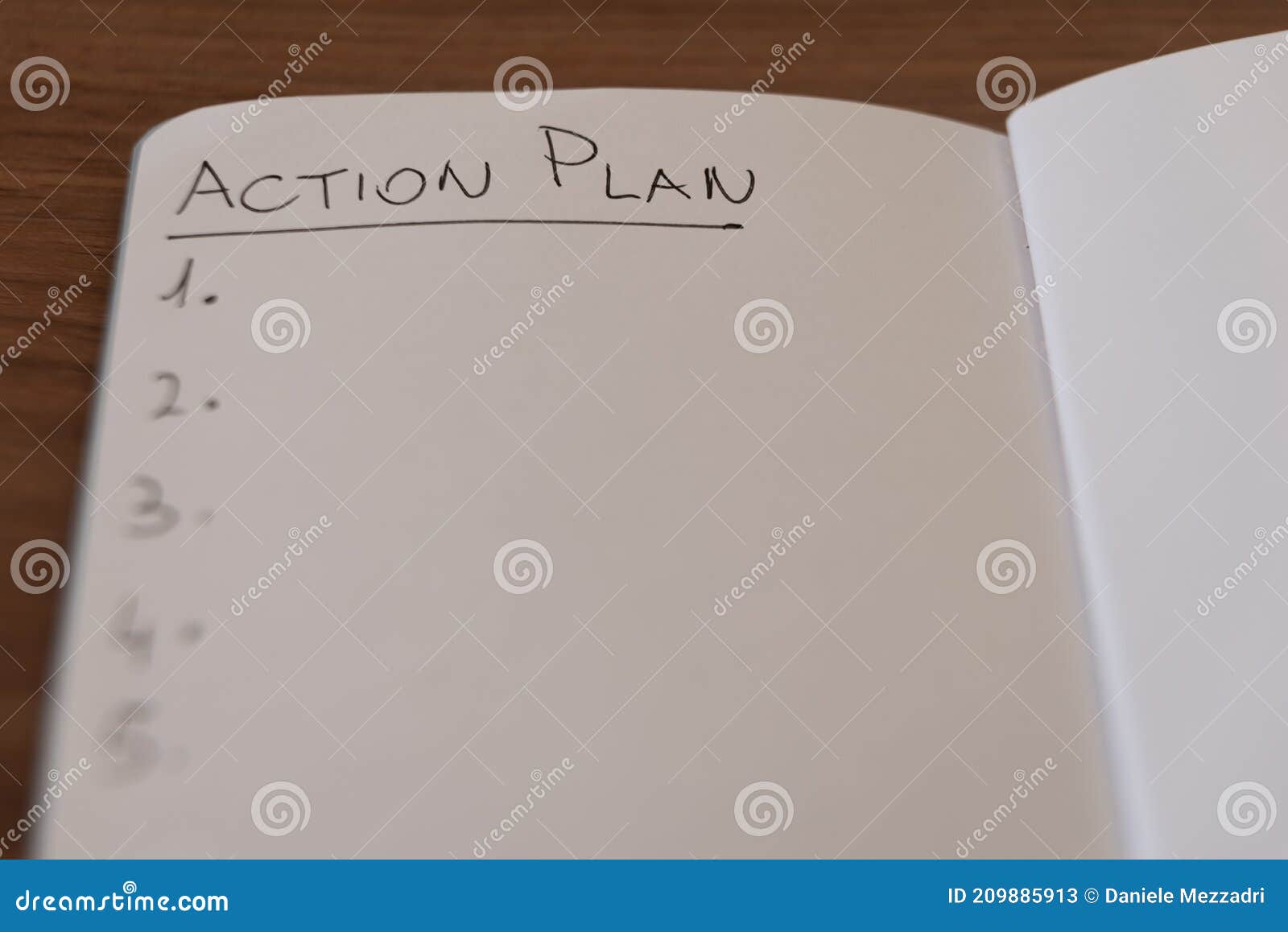 Notebook Page Marked `Action Plan` Stock Image - Image of plan, white ...