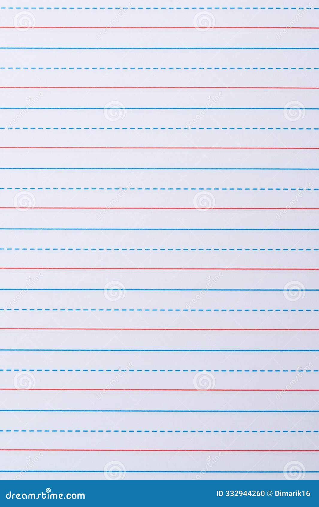 Notebook Page with Red and Blue Line Stock Photo - Image of background ...