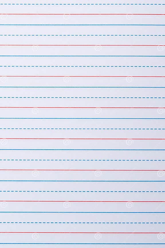 Notebook Page with Red and Blue Line Stock Photo - Image of background ...