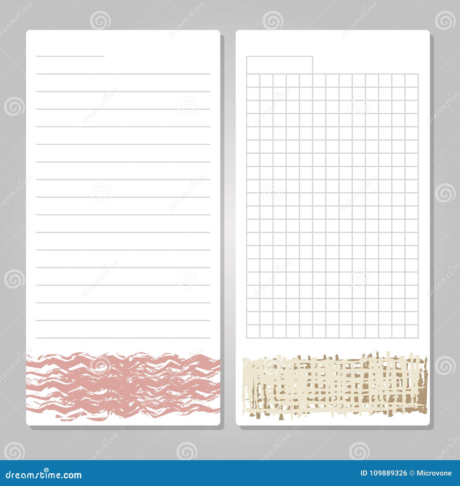 Notebook Page Templates with Paper for Notes, Memos, Checklist Stock ...