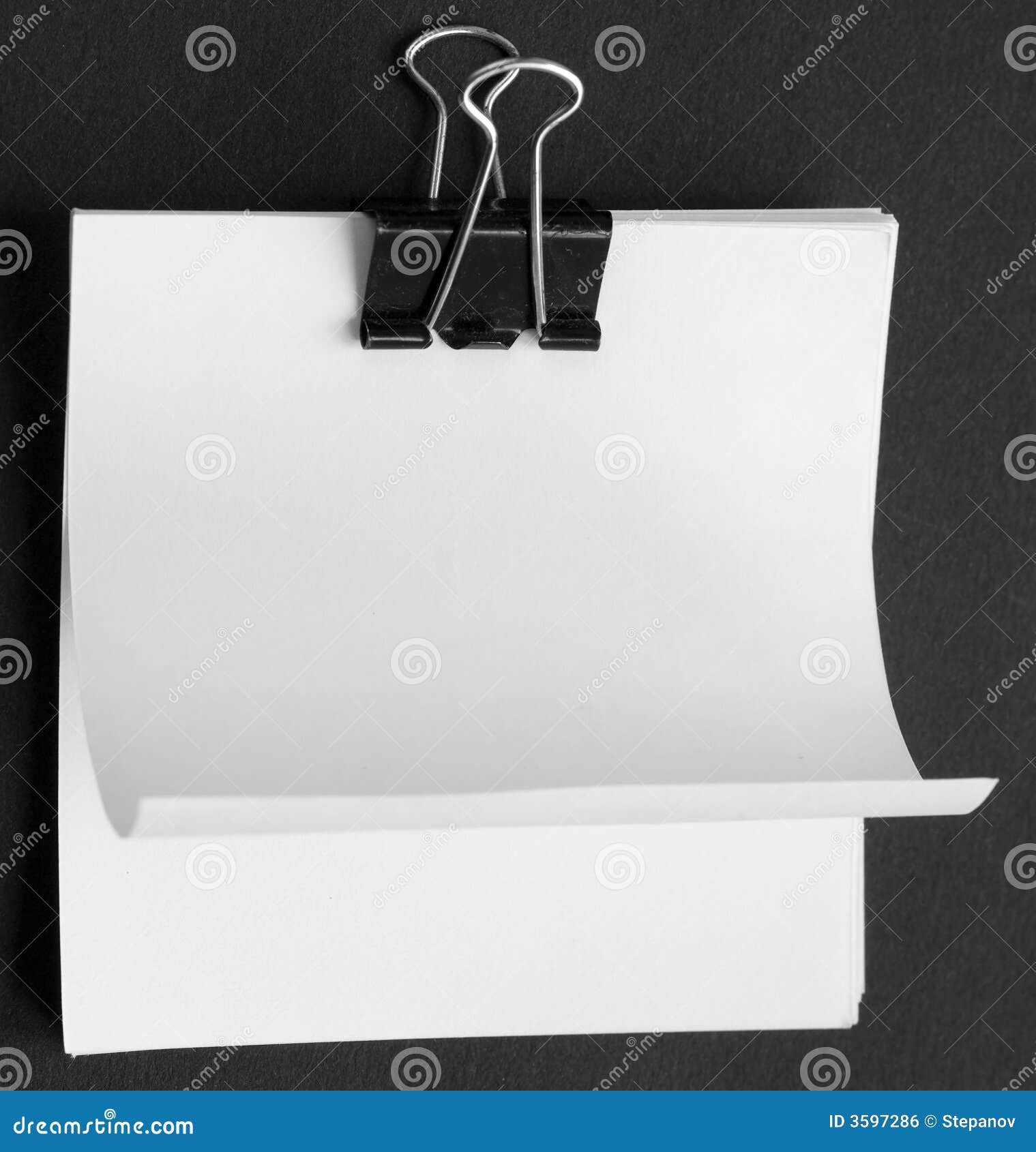 Notebook Paper with Clip stock photo. Image of documents - 3597286