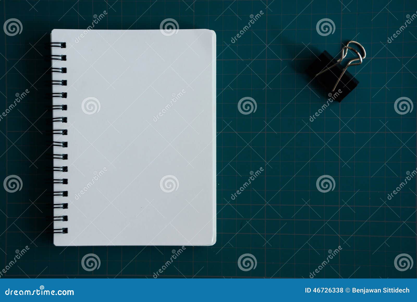 Notebook and Paper Clip on Cutting Board Stock Photo - Image of blank ...