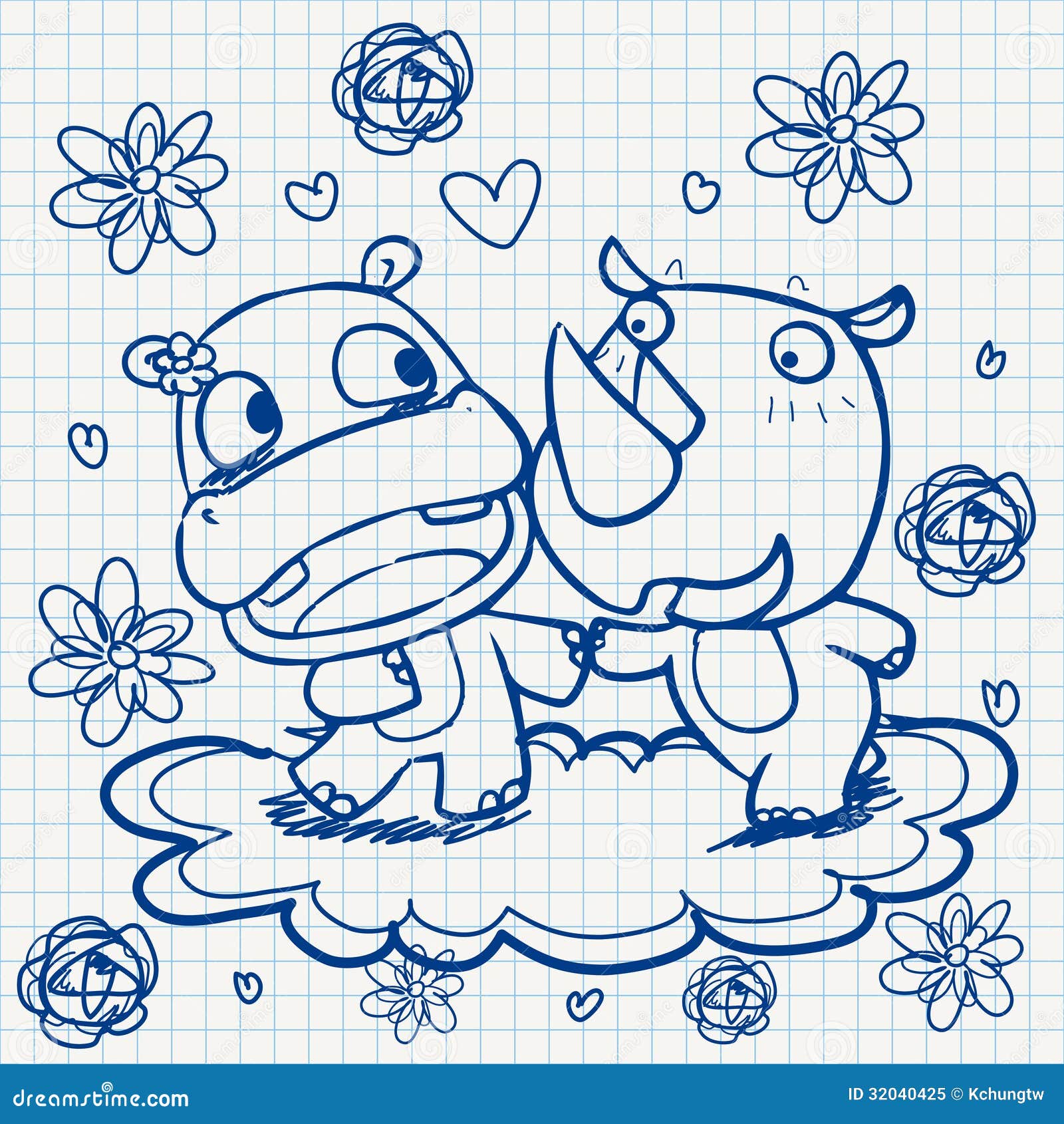 Notebook paper doodles stock vector. Illustration of heart - 32040425