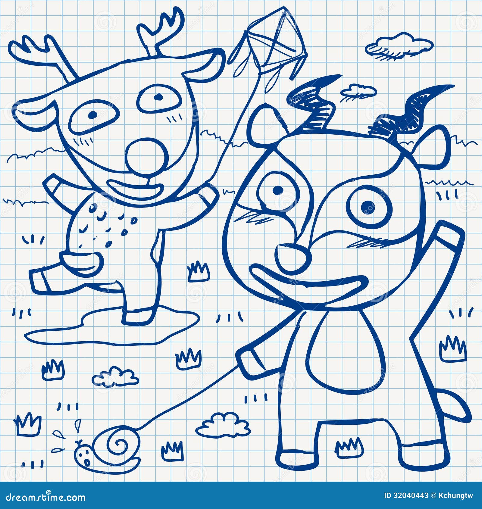 Notebook paper doodles stock vector. Illustration of collection - 32040443