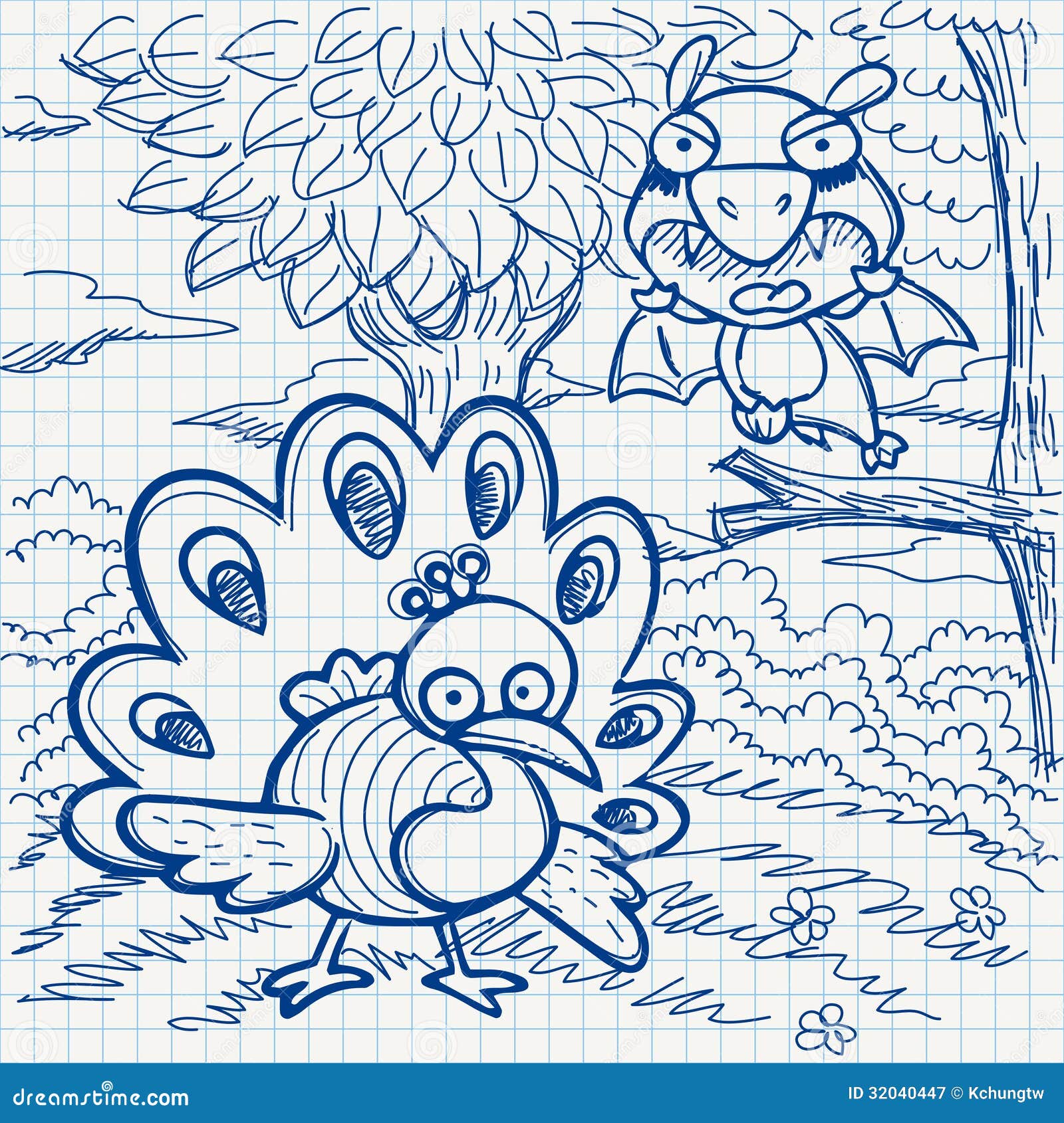 Notebook paper doodles stock vector. Illustration of school - 32040447