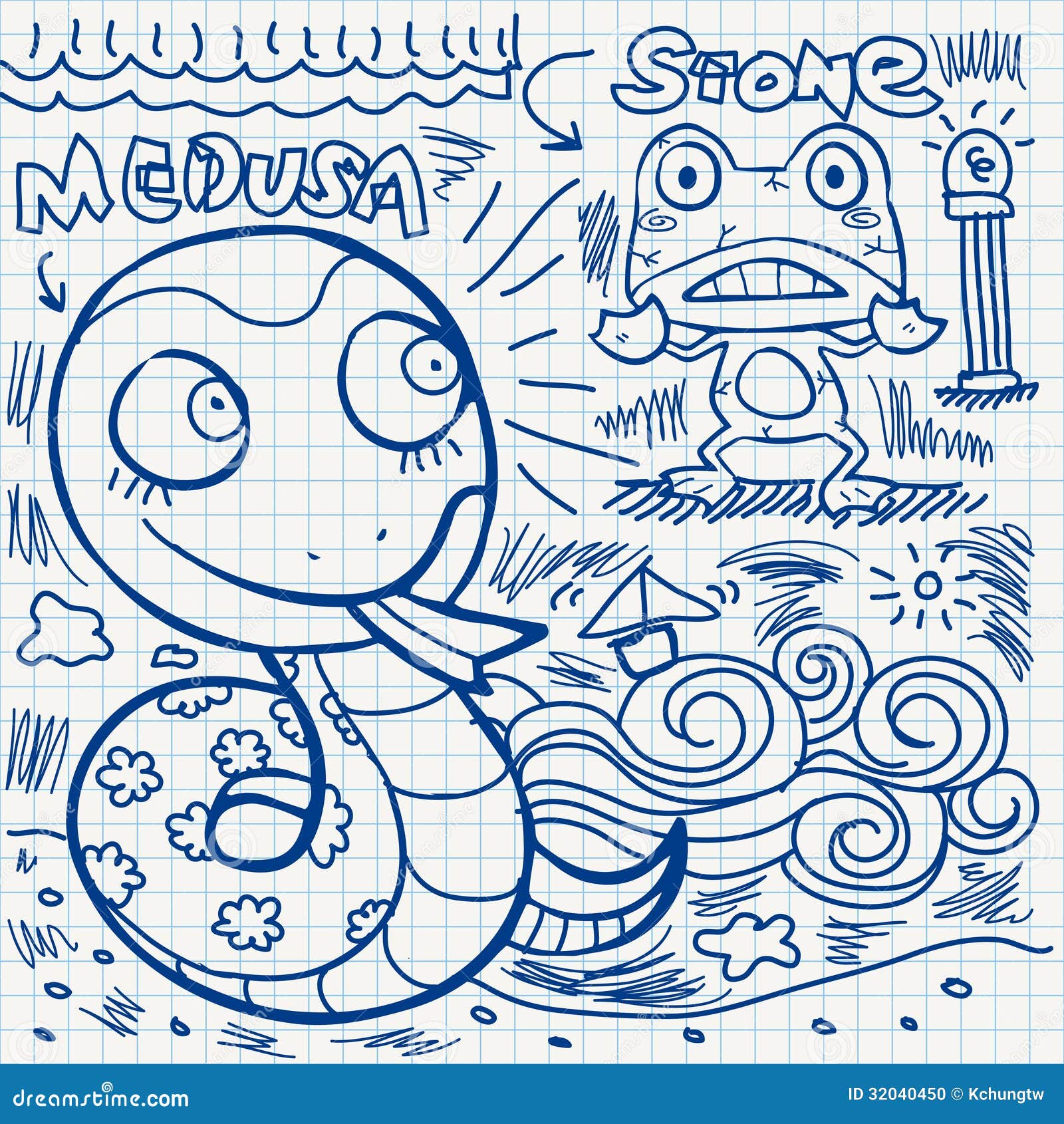 Notebook paper doodles stock vector. Illustration of draft - 32040450