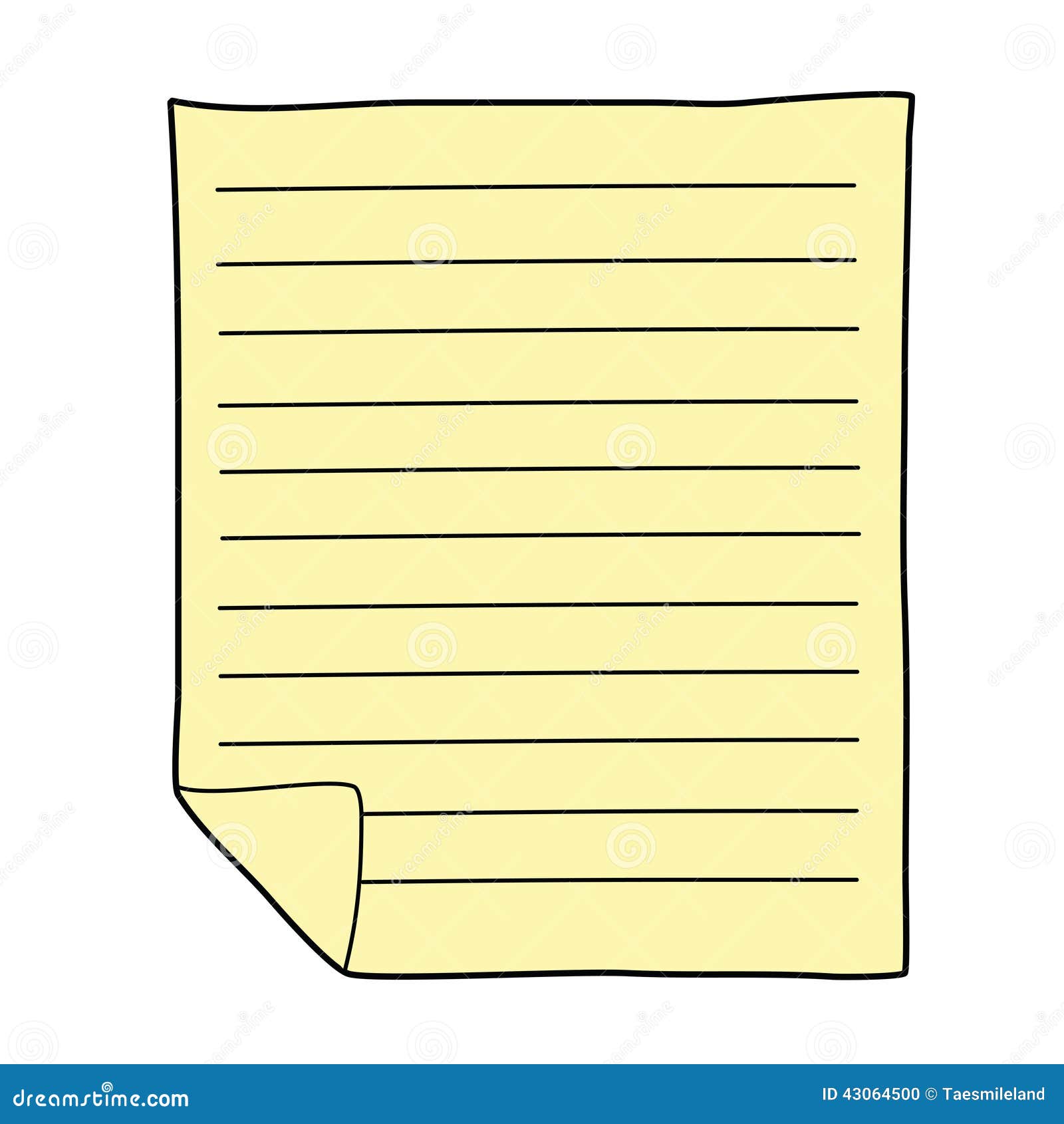 Notebook Paper drawing stock vector. Illustration of hand - 43064500