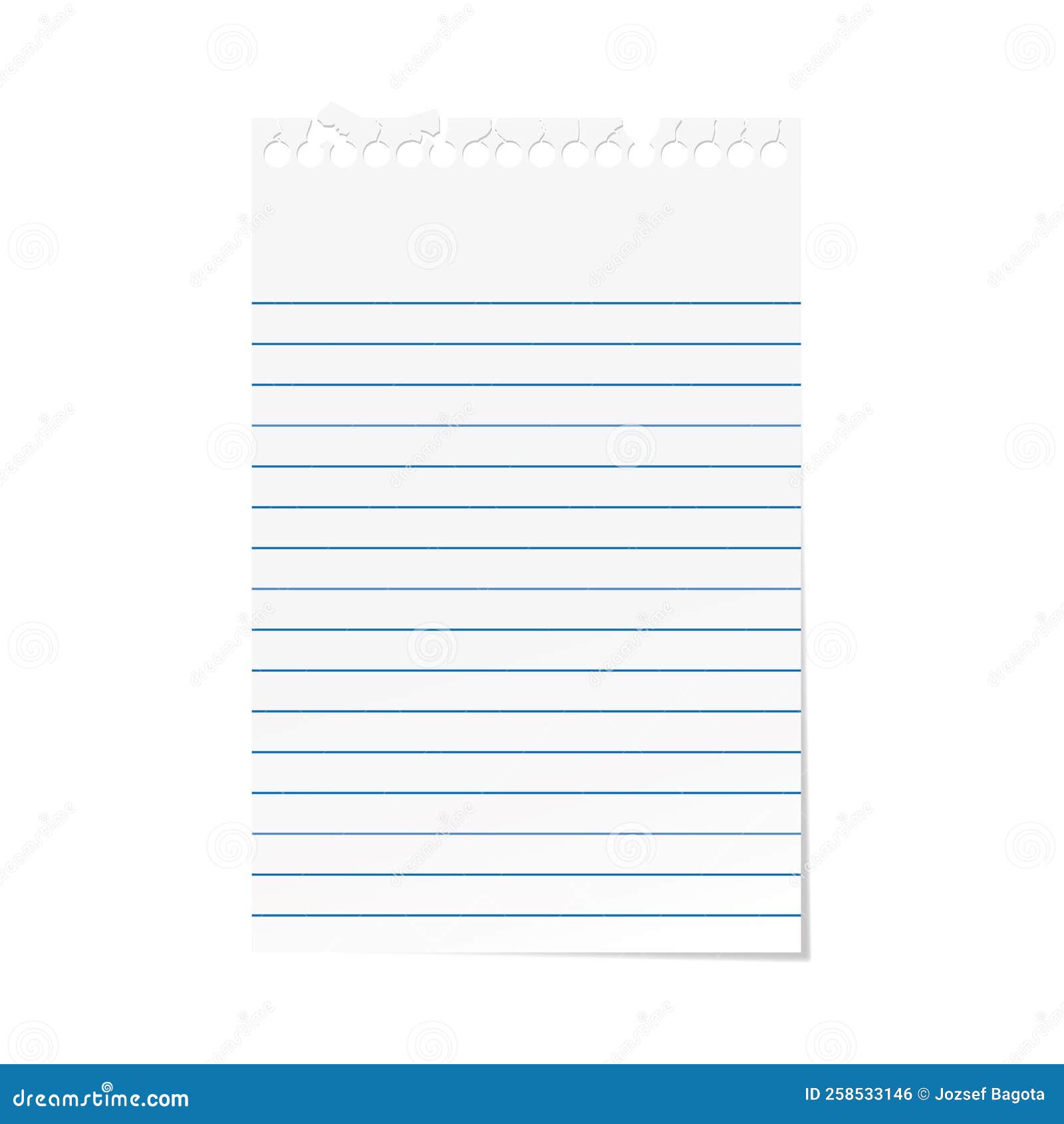 Notebook paper stock vector. Illustration of note, grunge - 258533146