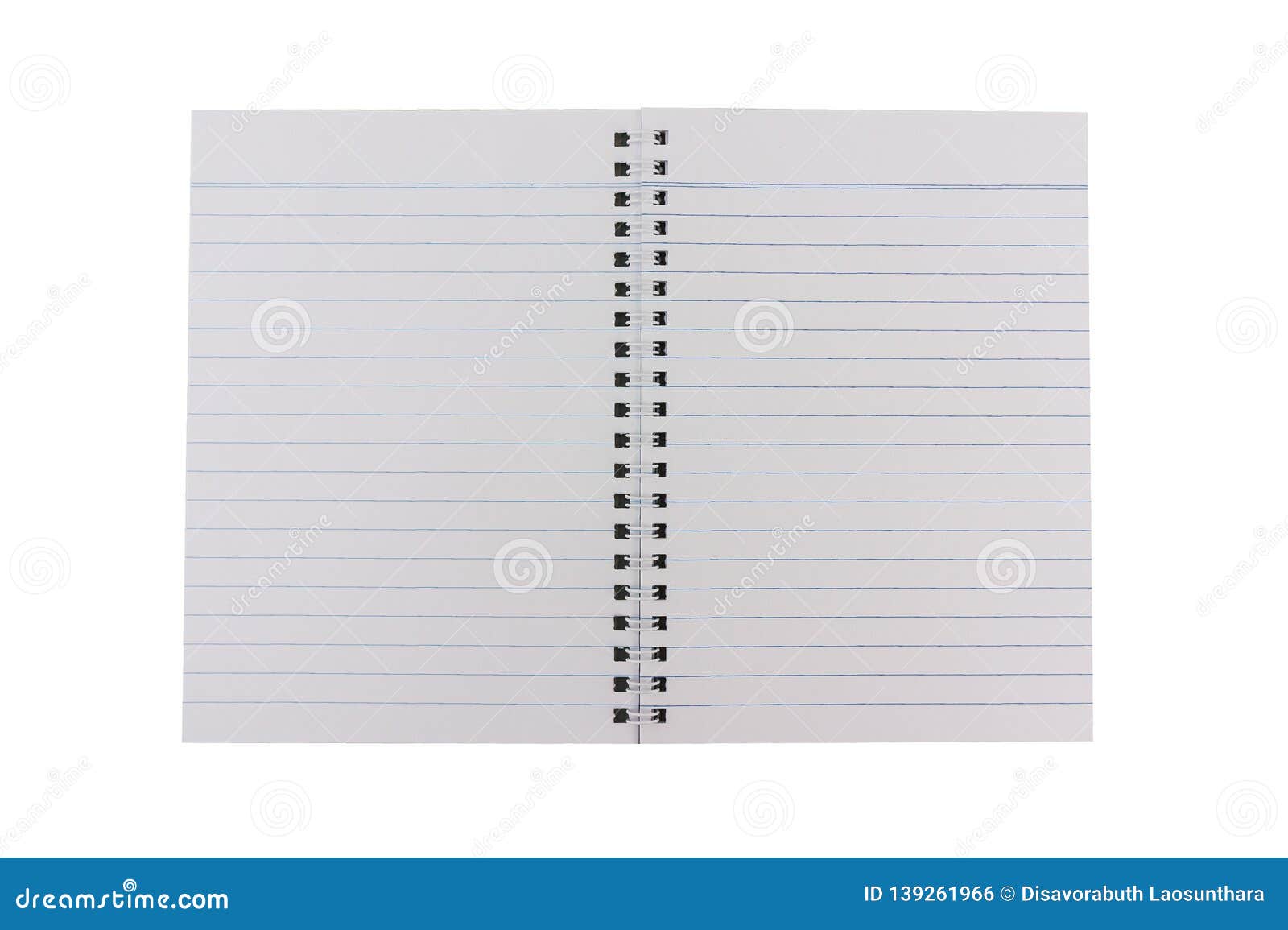 Notebook paper isolated stock photo. Image of blank - 139261966