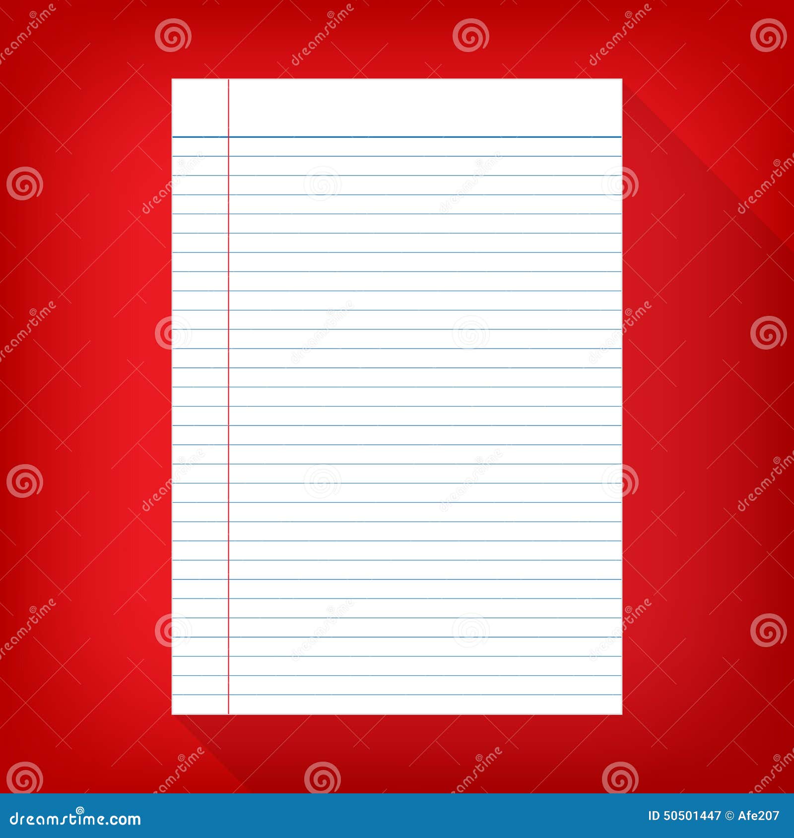 Notebook Paper Isolated Red Background Empty Message Stock Vector ...