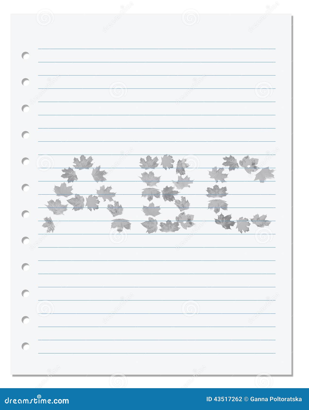 Notebook Paper with Letters a B C Composed of Autumn Maple Leafs Stock ...