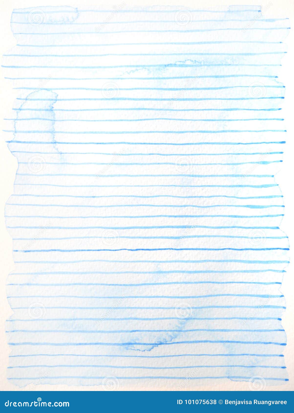 Notebook Paper Line Background Hand Drawn Watercolor Painting Stock ...