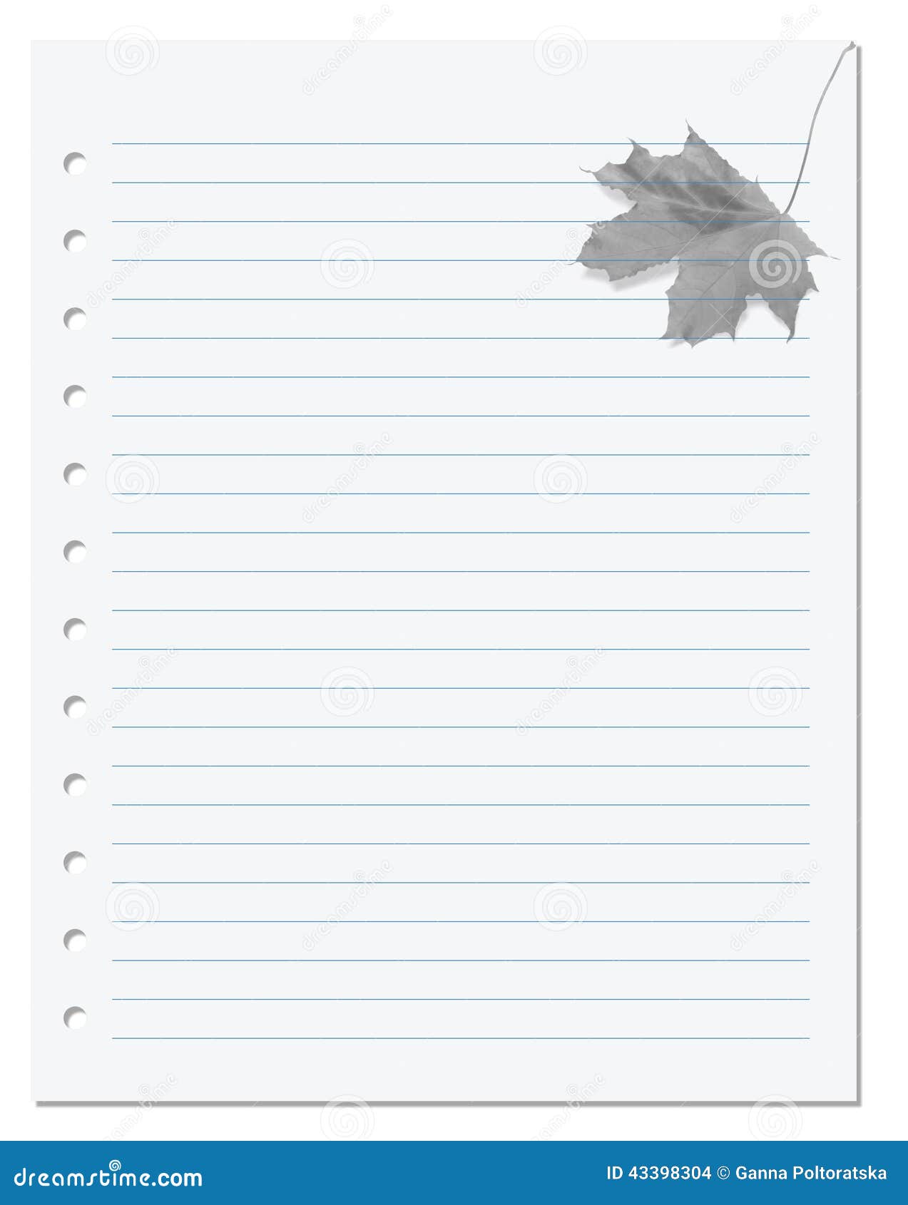 Notebook Paper with Maple-leaf at Background Stock Photo - Image of ...