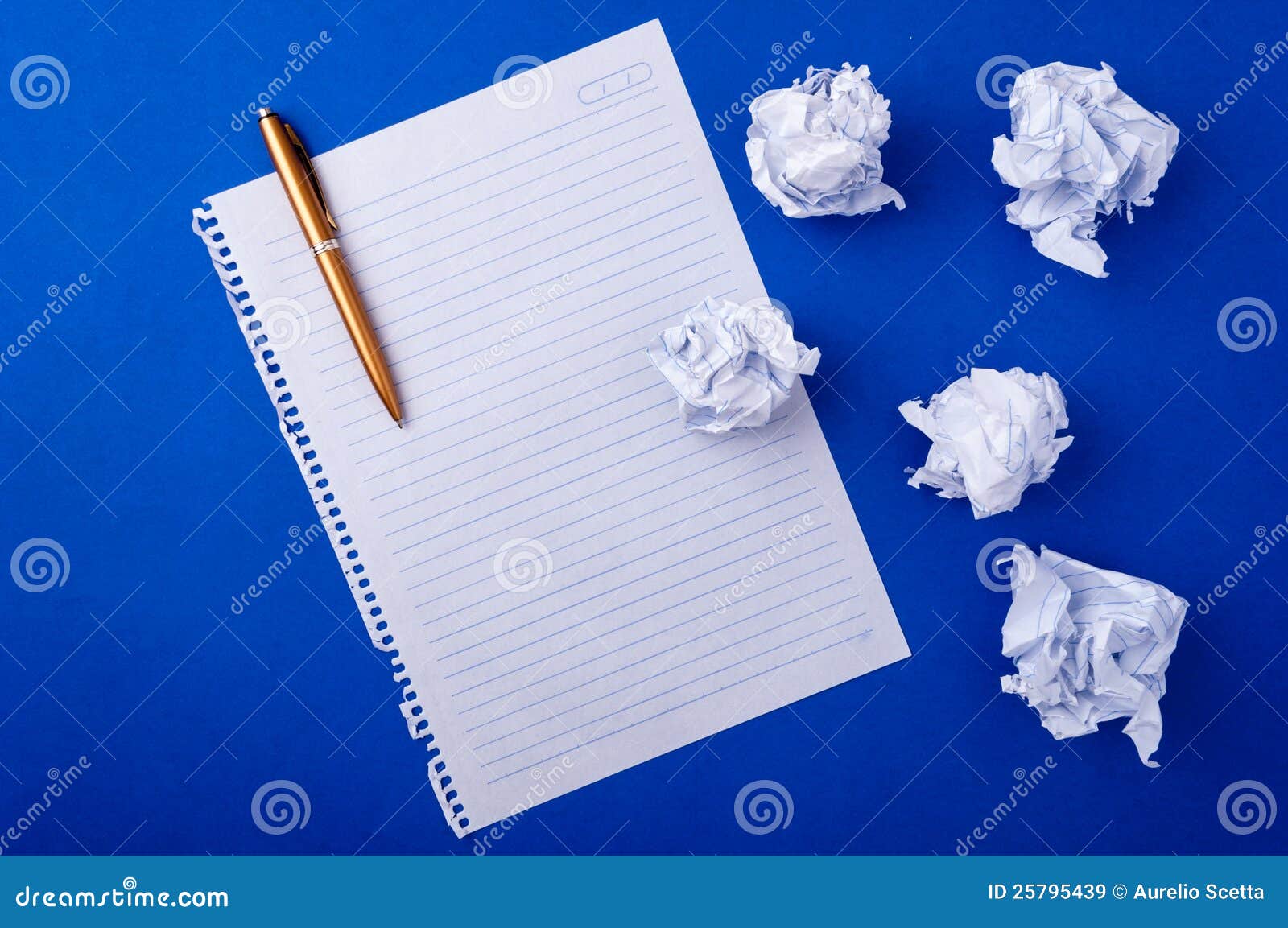 Notebook paper and pen stock image. Image of pencil, page - 25795439