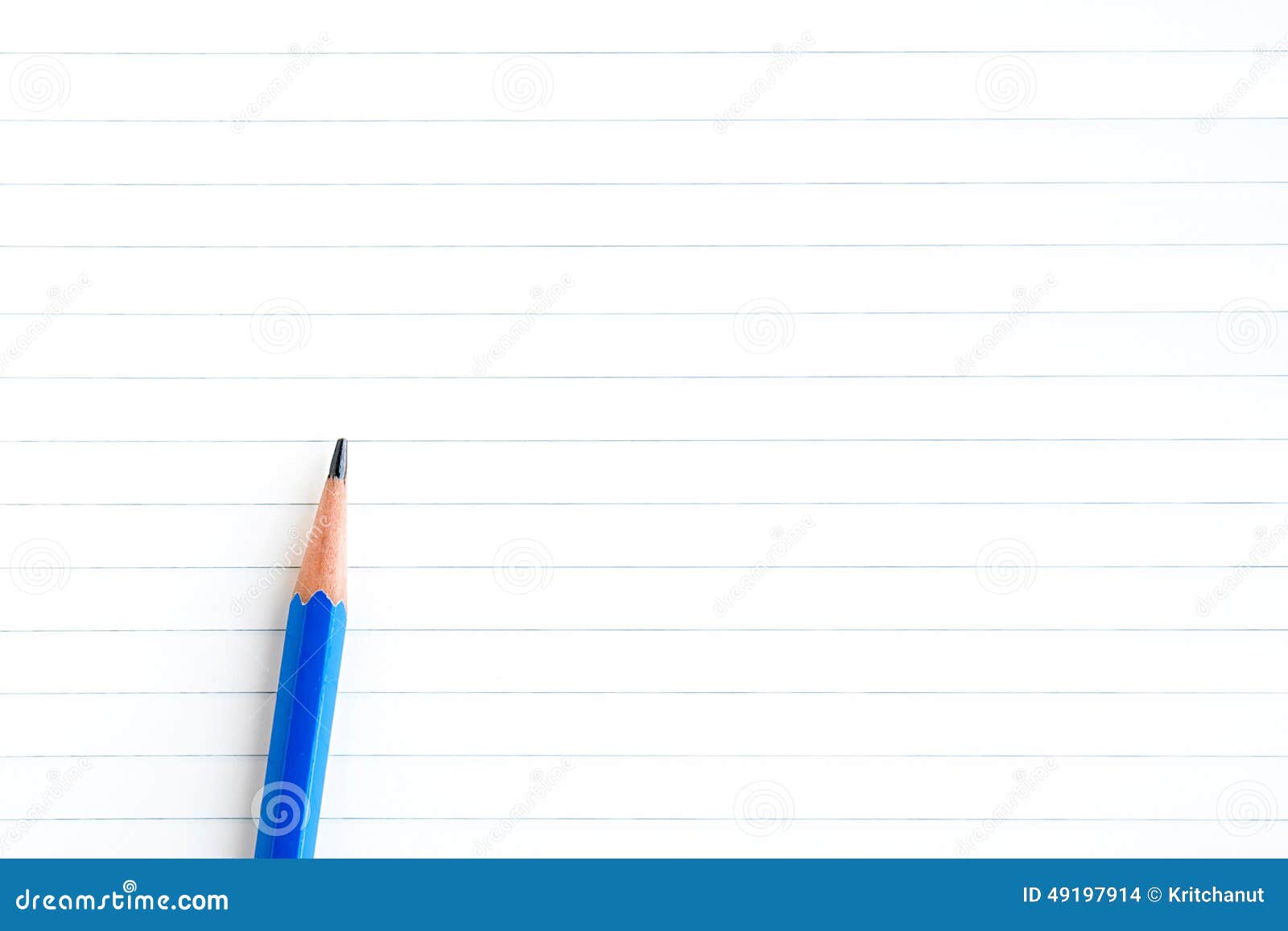 Notebook paper with pencil stock photo. Image of education - 49197914