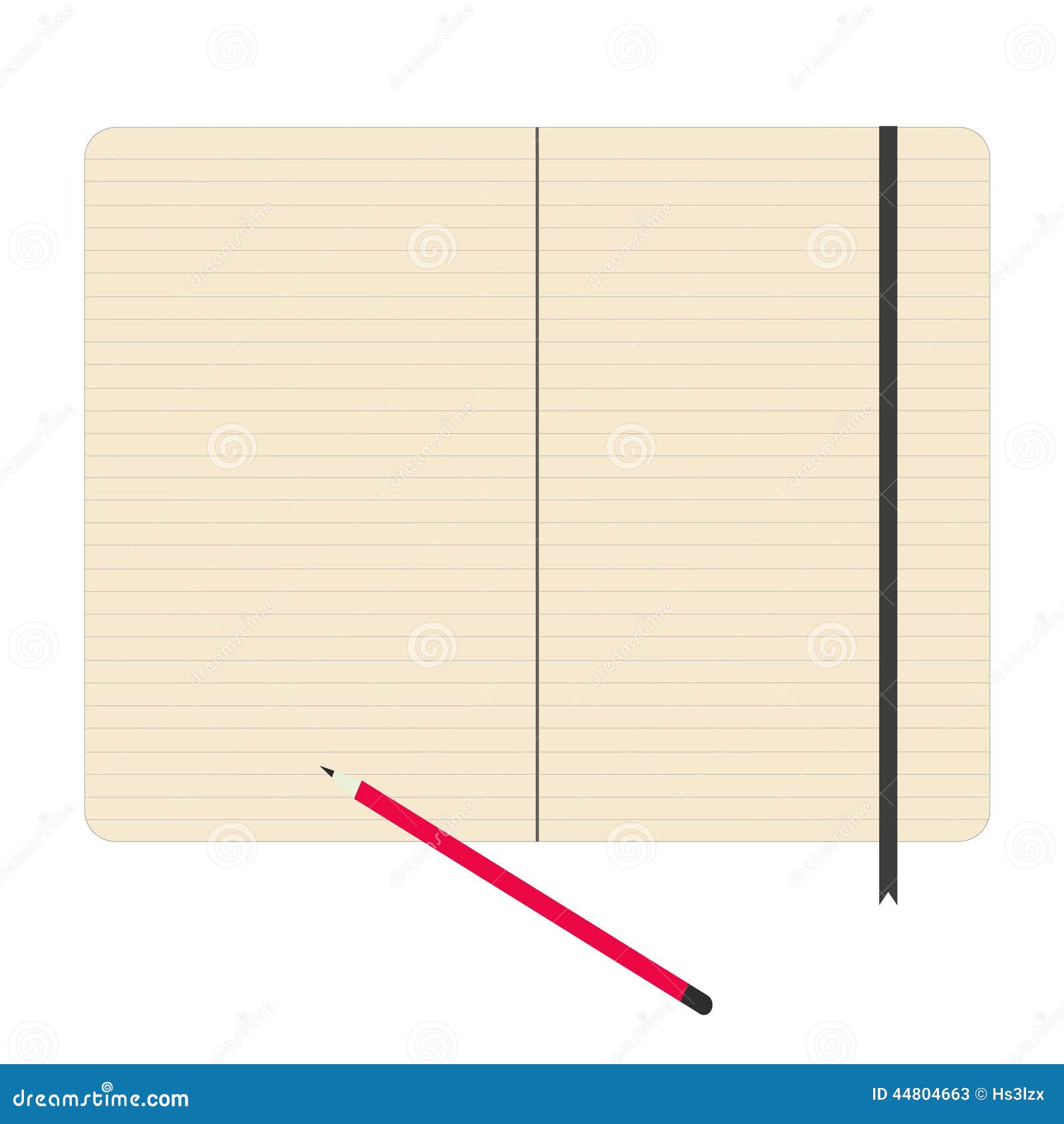 Notebook Paper Pencil Vector Illustration Stock Vector - Illustration ...