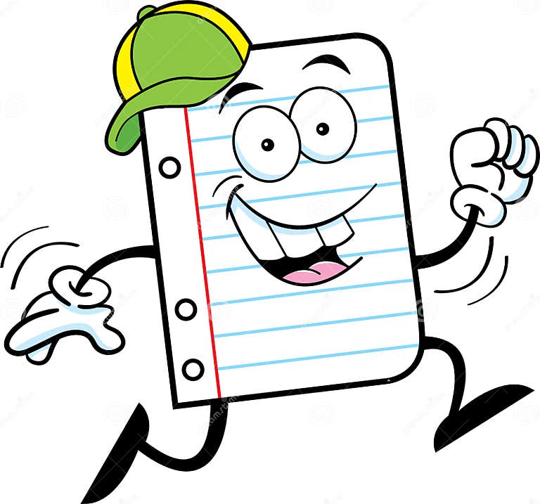 Notebook paper running stock vector. Illustration of jogging - 25863249