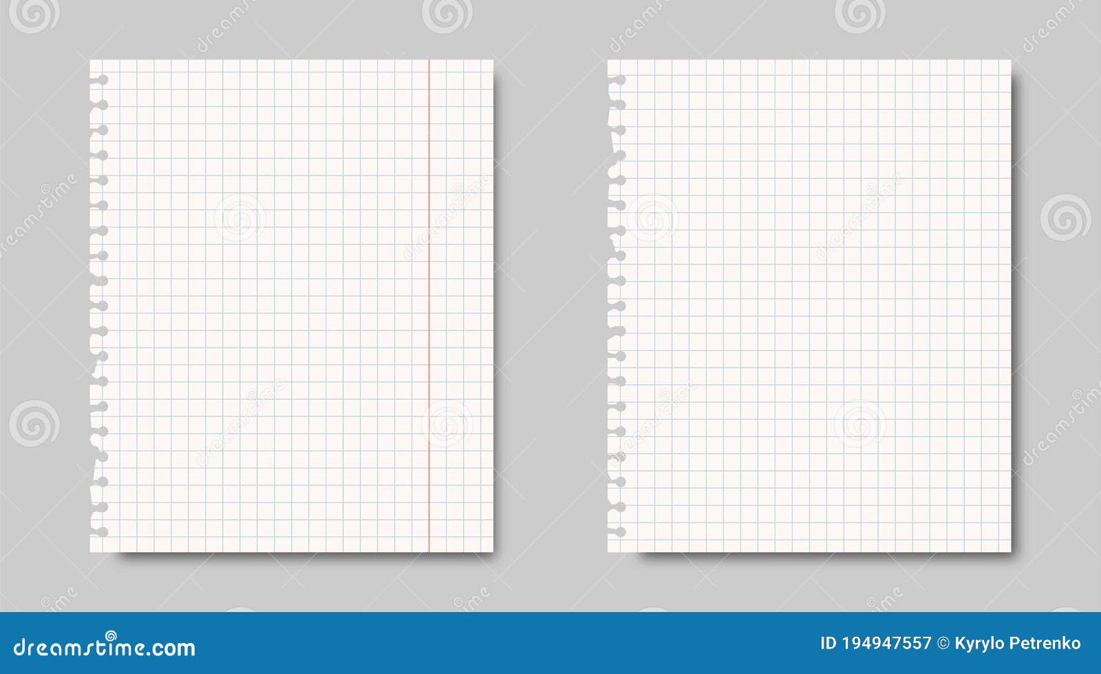 Notebook Paper Sheet Background. Blue Grades Lines Template. School ...